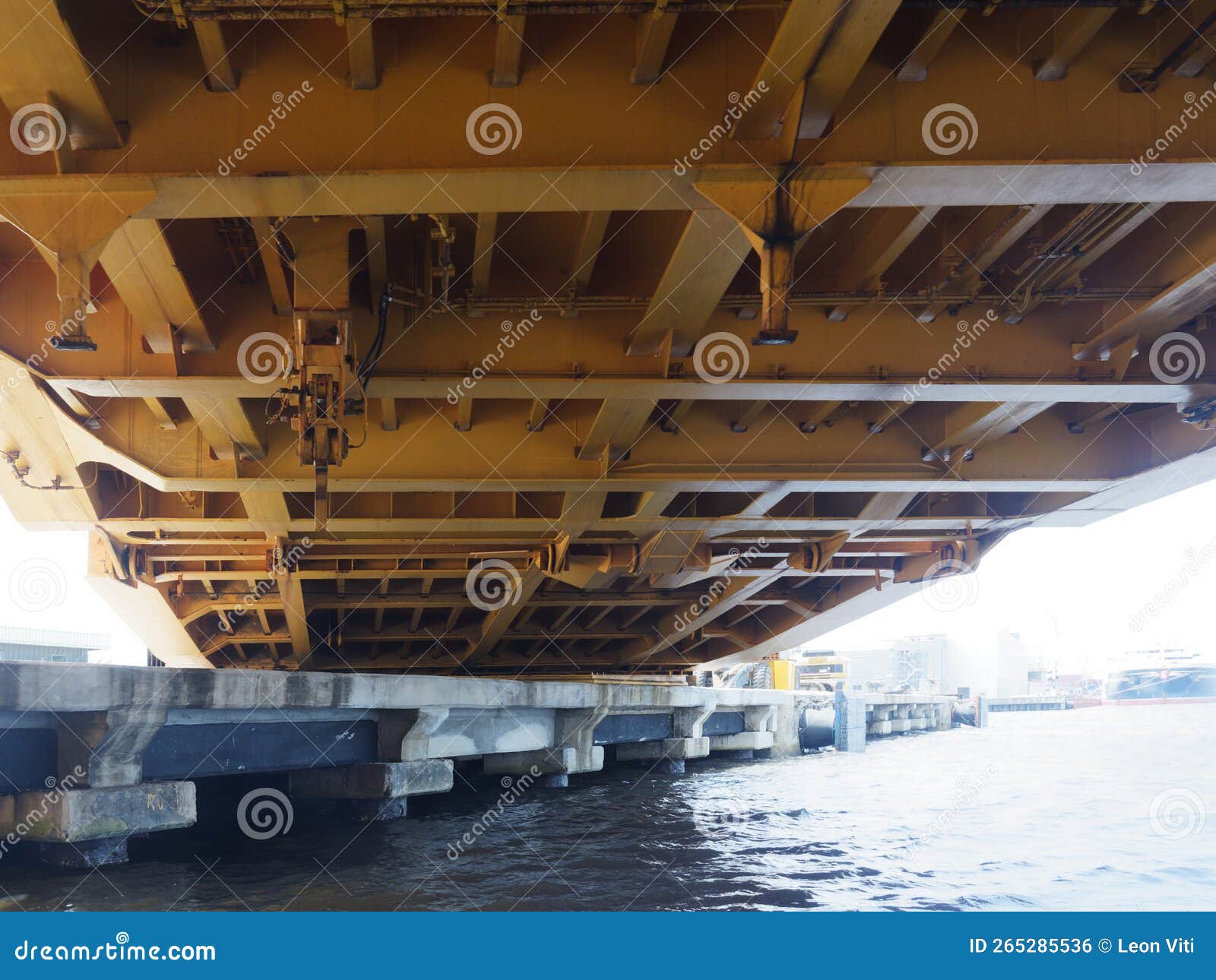 Checking Problems Under a Ramp of a Ship Stock Photo - Image of ship ...