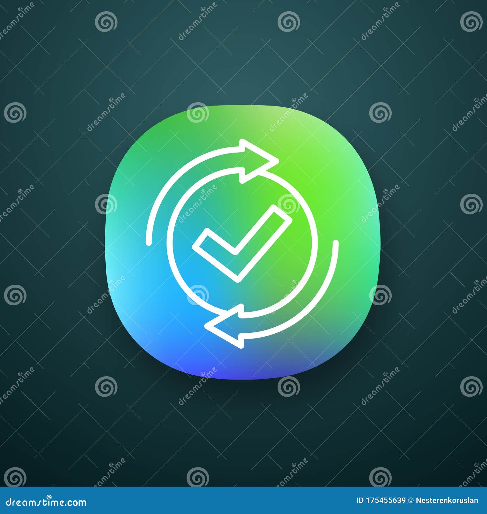 Checking process app icon stock vector. Illustration of process - 175455639