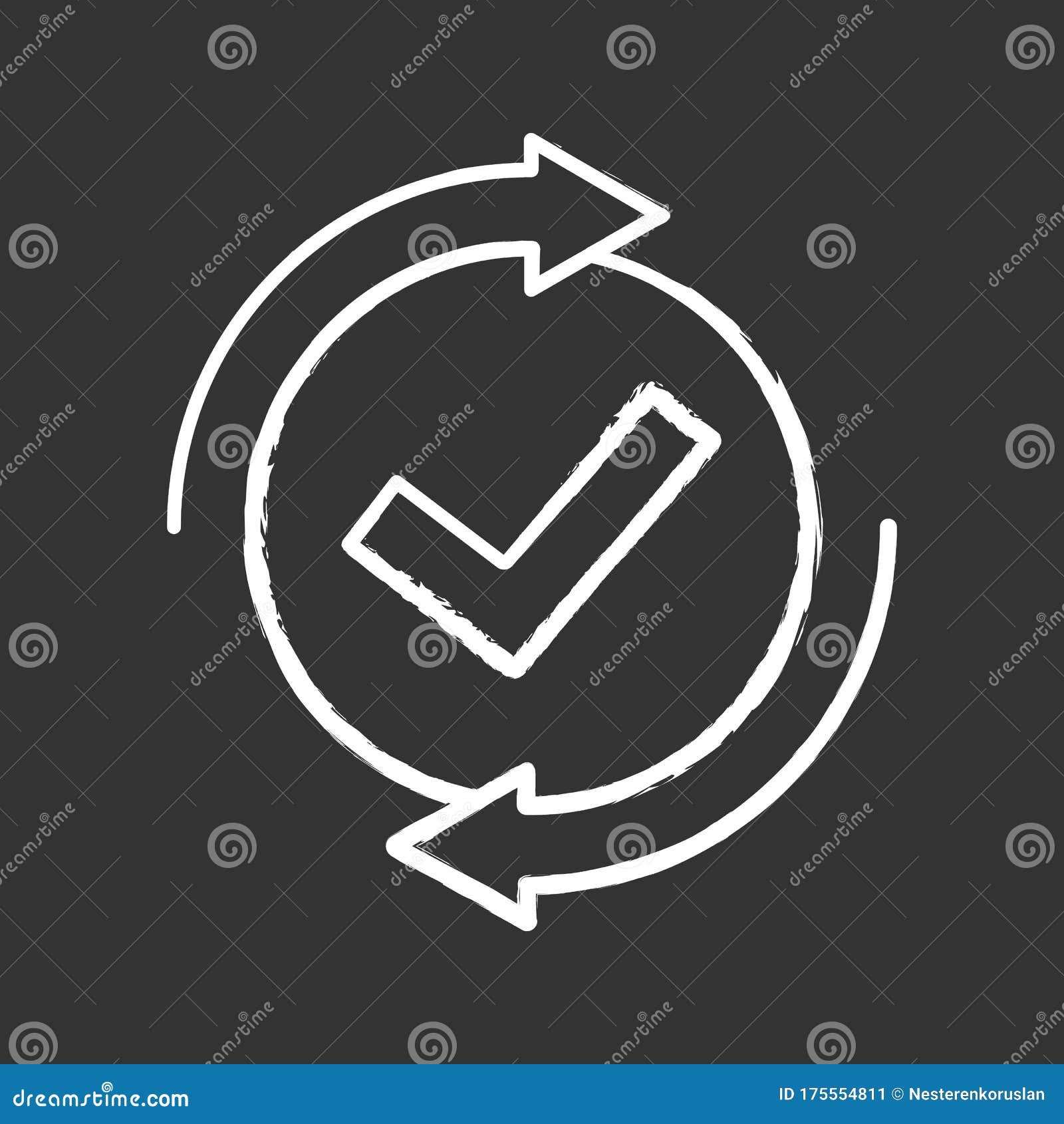 Checking Process Chalk Icon Stock Vector - Illustration of quality ...