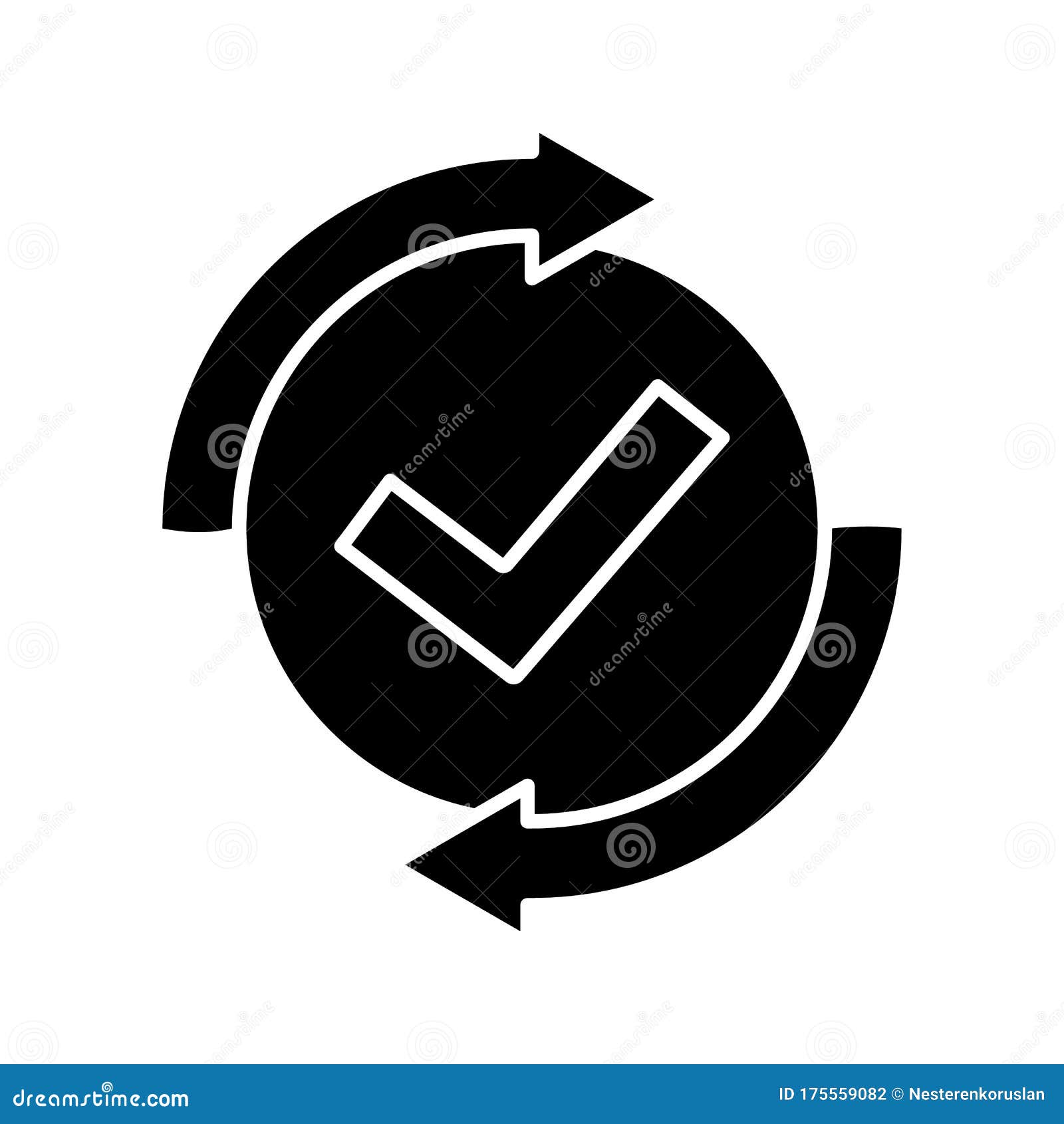 Checking Process Glyph Icon Stock Vector - Illustration of sign, arrow ...