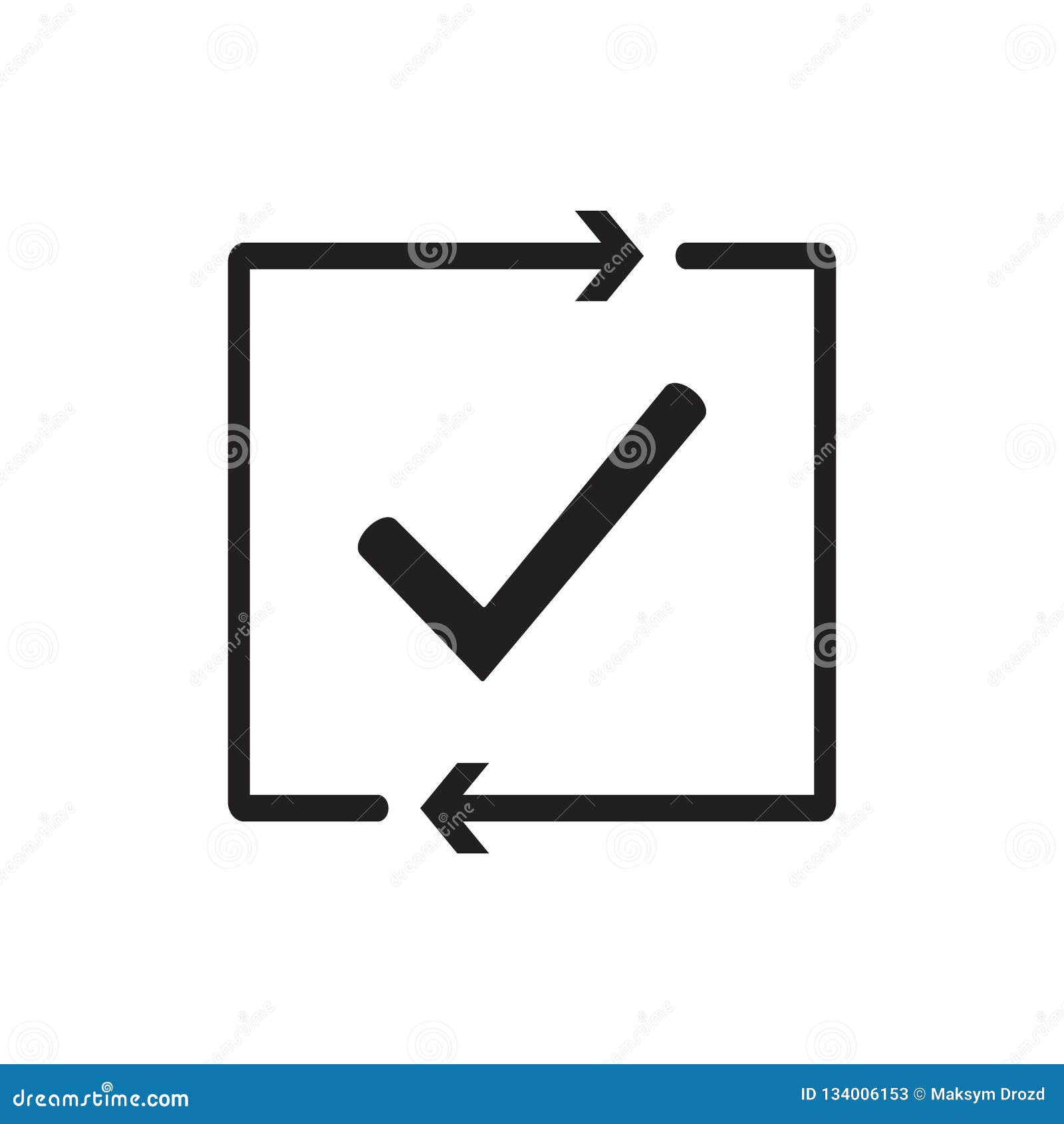 Checking Box With A Checkmark Vector Icon On White Background. Flat ...