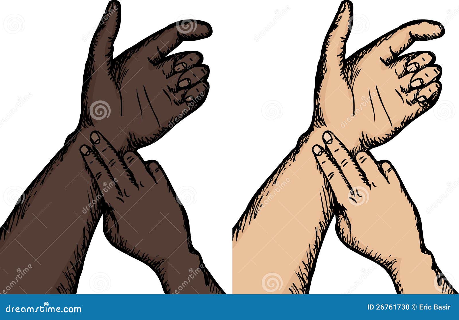 Checking Pulse Close Up stock vector. Illustration of assistance - 26761730