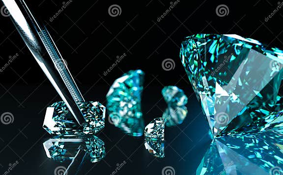 Checking the Purity of Diamonds. Diamond Exchange Stock Illustration - Illustration of clear ...