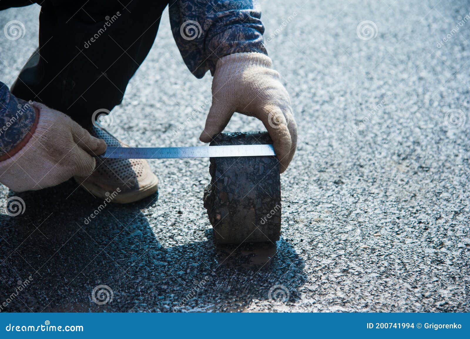 Checking the Quality of Asphalt by Taking Samples and Measuring the ...