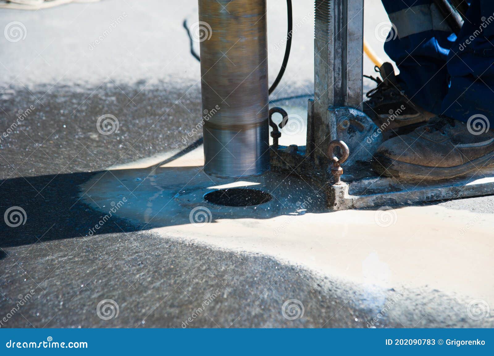 Checking the Quality of Asphalt by Taking Samples and Measuring the ...