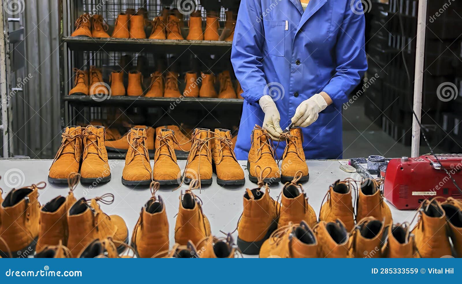 Checking the Quality of Shoes in a Shoe Factory Stock Image - Image of ...