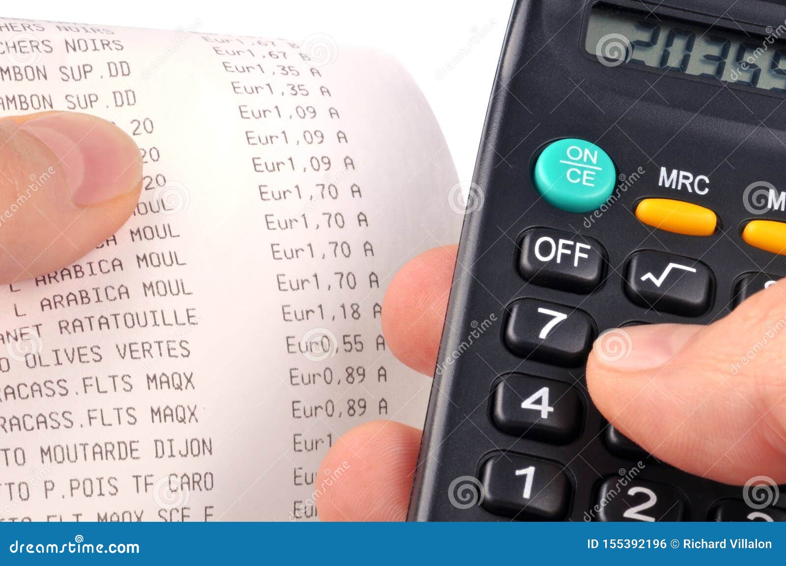 Checking the receipt stock photo. Image of expenses - 155392196