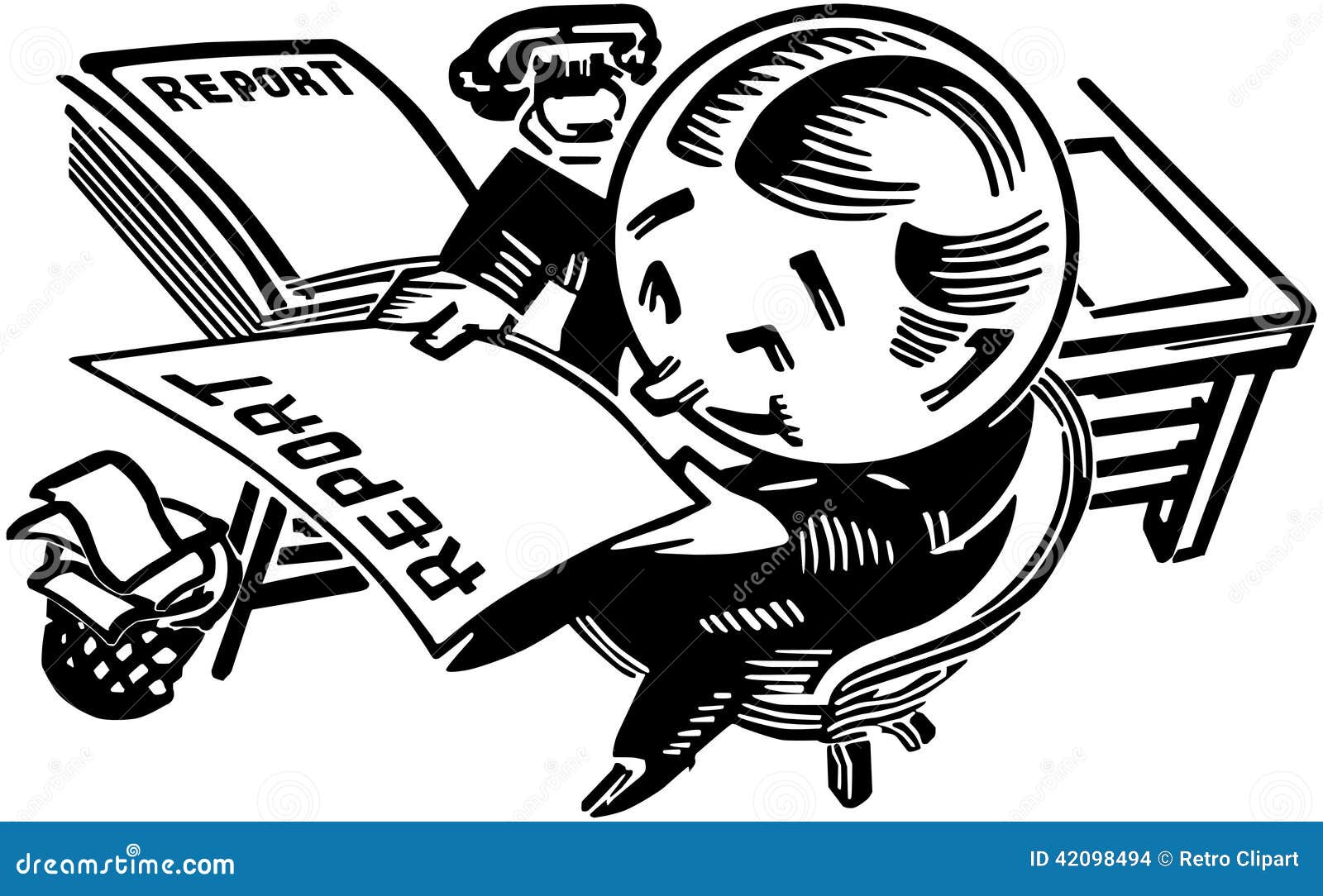 Checking Reports stock vector. Illustration of deco, clip - 42098494