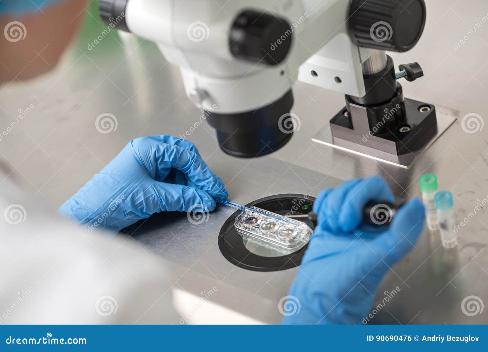 In Vitro Fertilization Process Close Up. Equipment On Laboratory Of ...