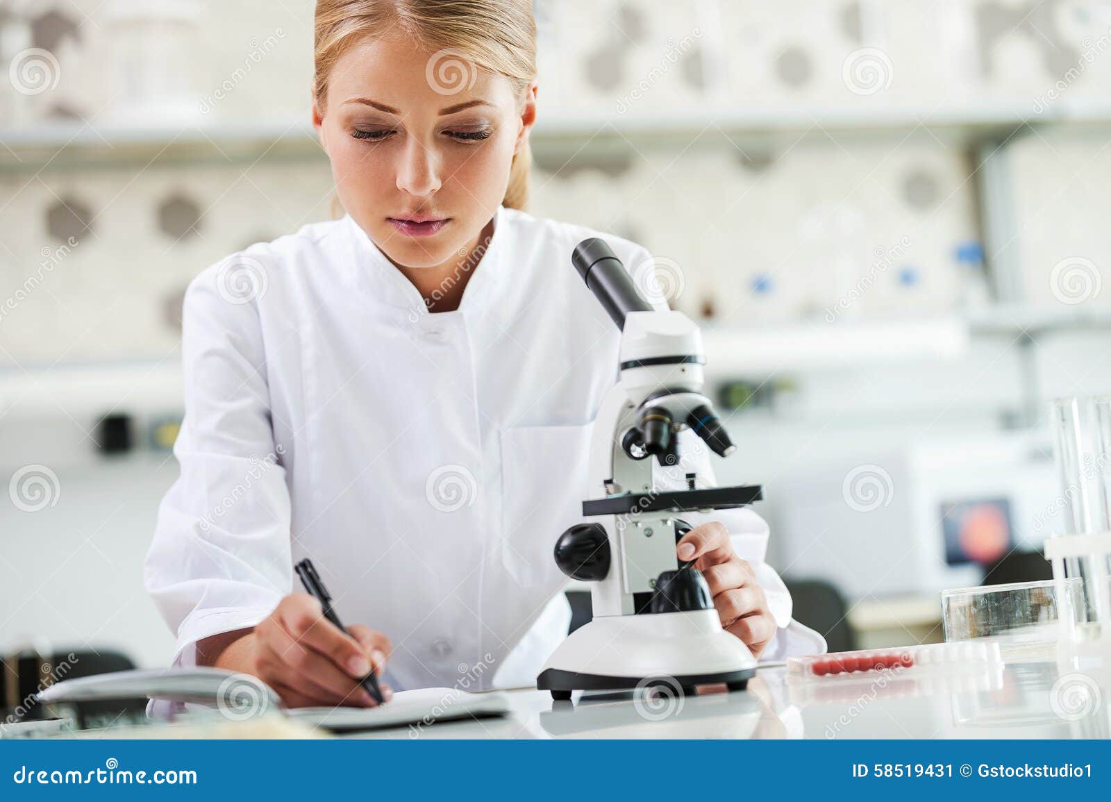 Checking the results. stock image. Image of chemistry - 58519431