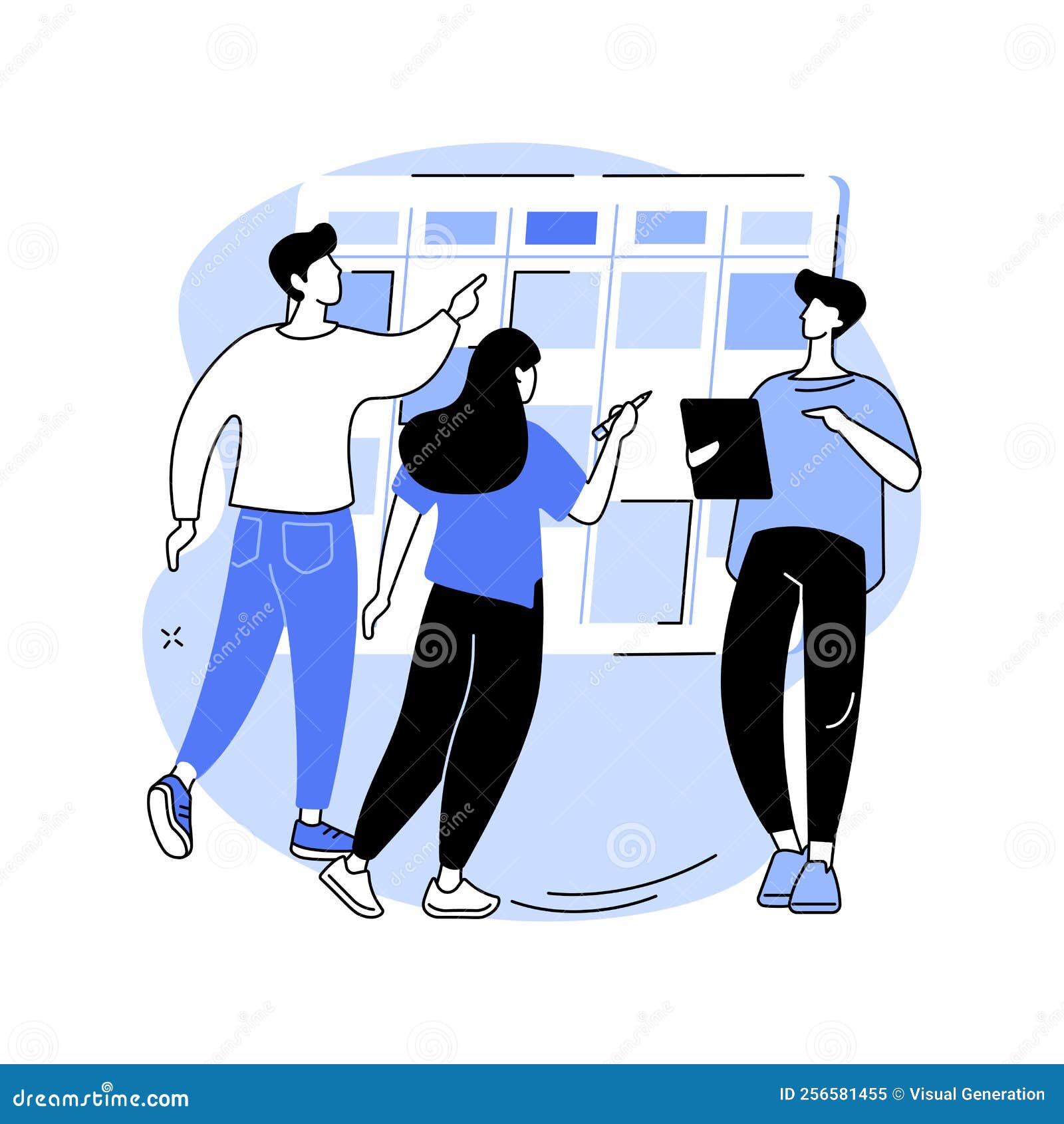 Checking Schedule Isolated Cartoon Vector Illustrations. Stock Vector ...