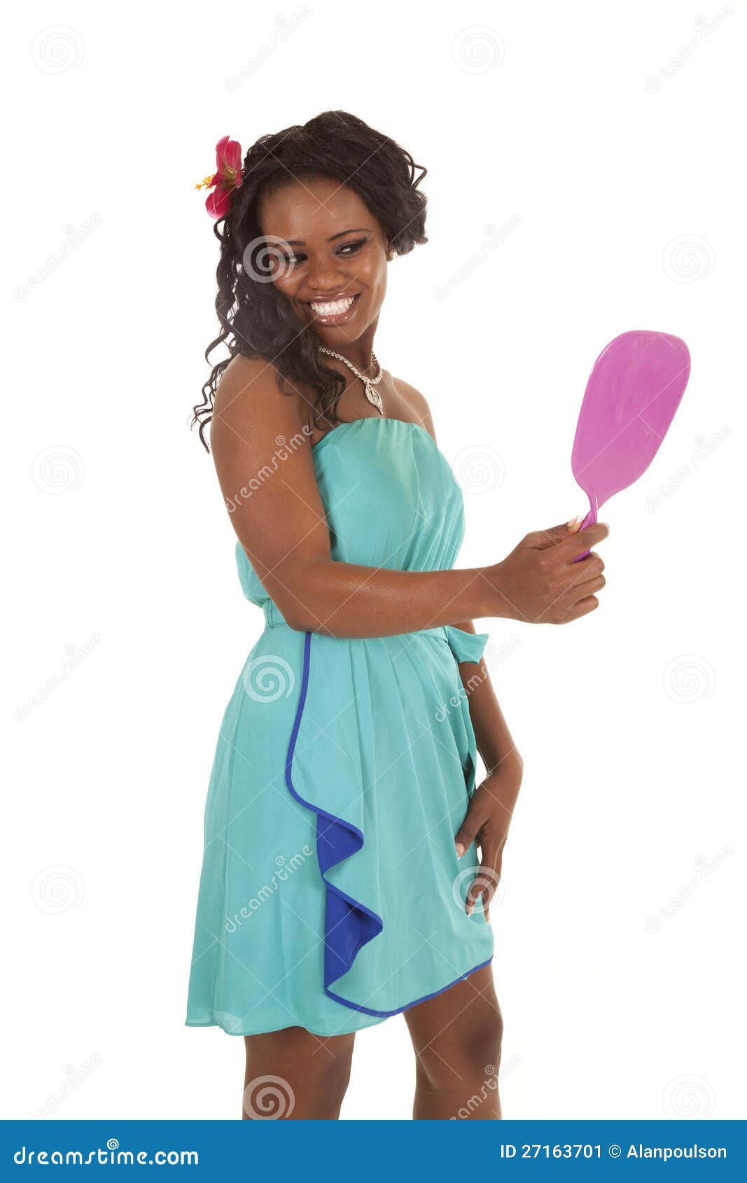 Checking Self Out in Mirror Stock Image - Image of blue, fashion: 27163701