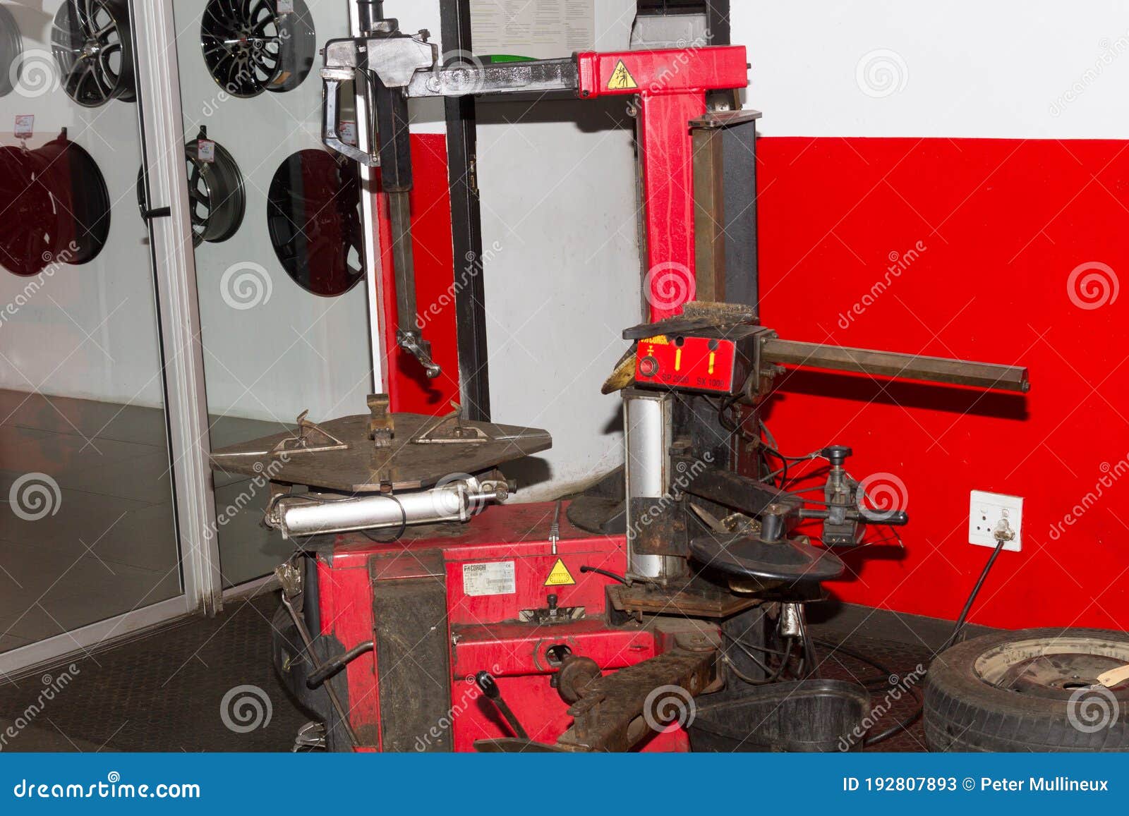 Tire replacement workshop editorial stock photo. Image of change ...