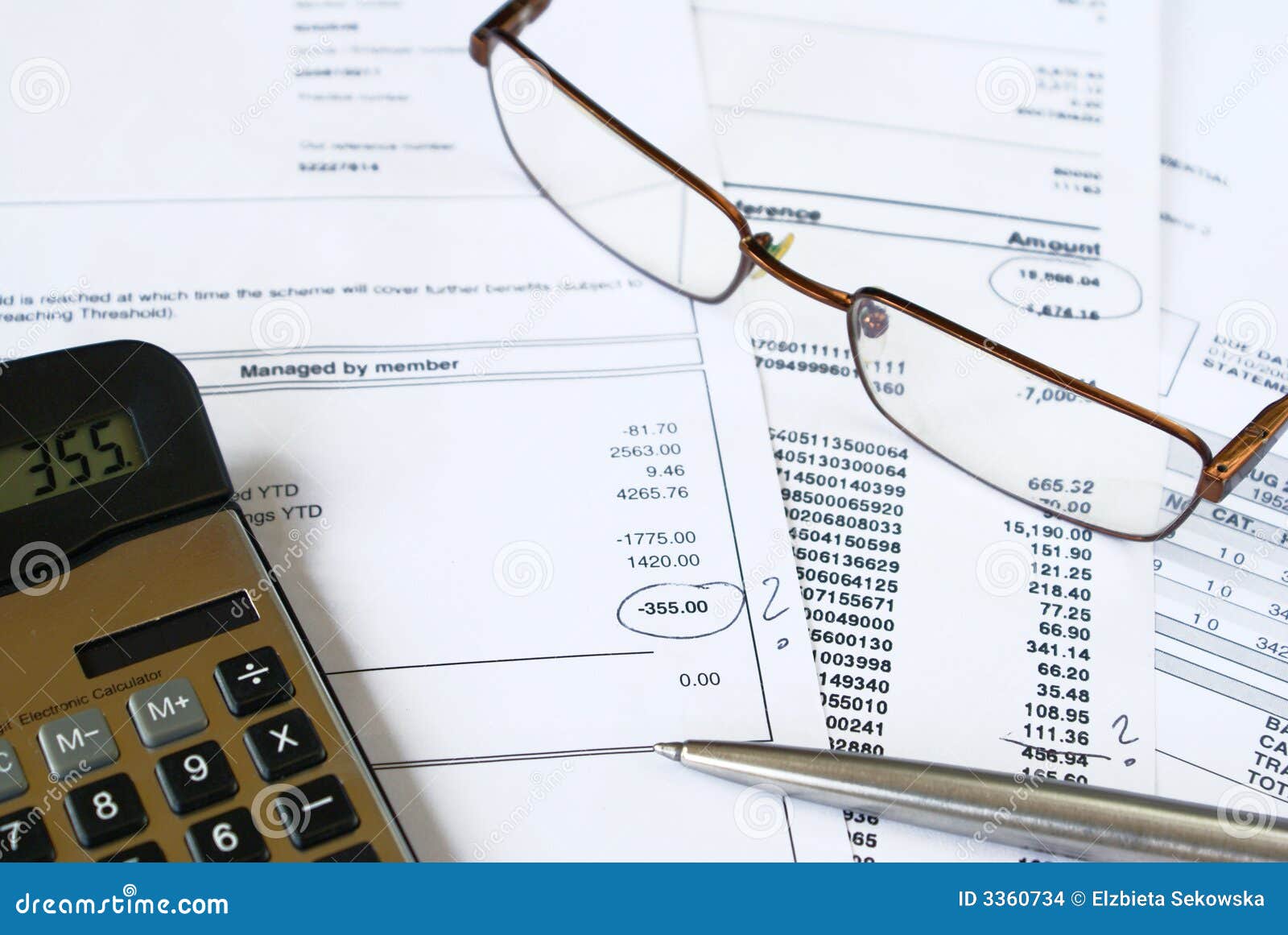 Checking statements stock photo. Image of bill, column - 3360734