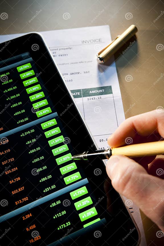 Checking stocks stock image. Image of diagram, business - 20958173