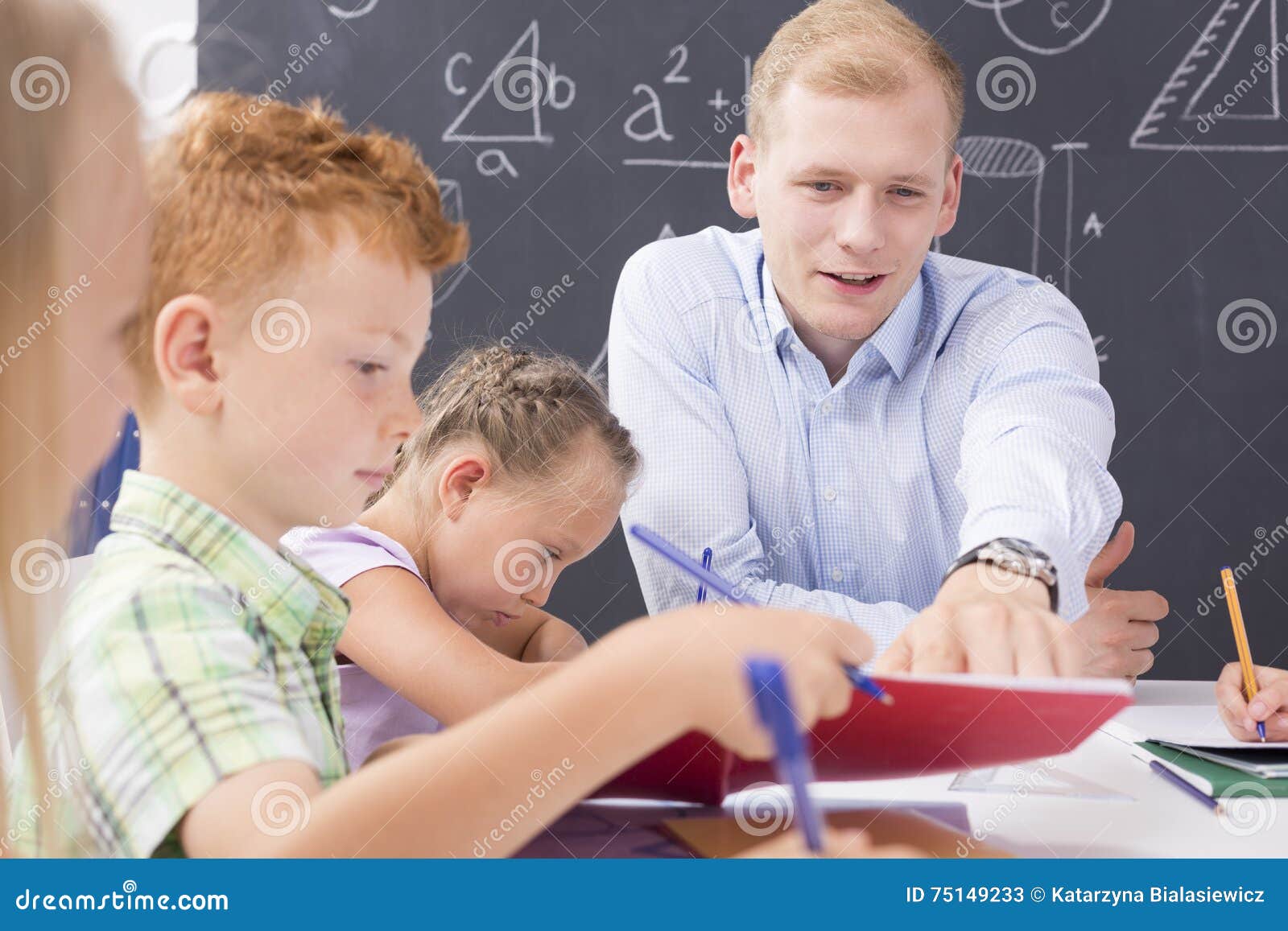 Checking Student S Homework Stock Image - Image of desk, learning: 75149233
