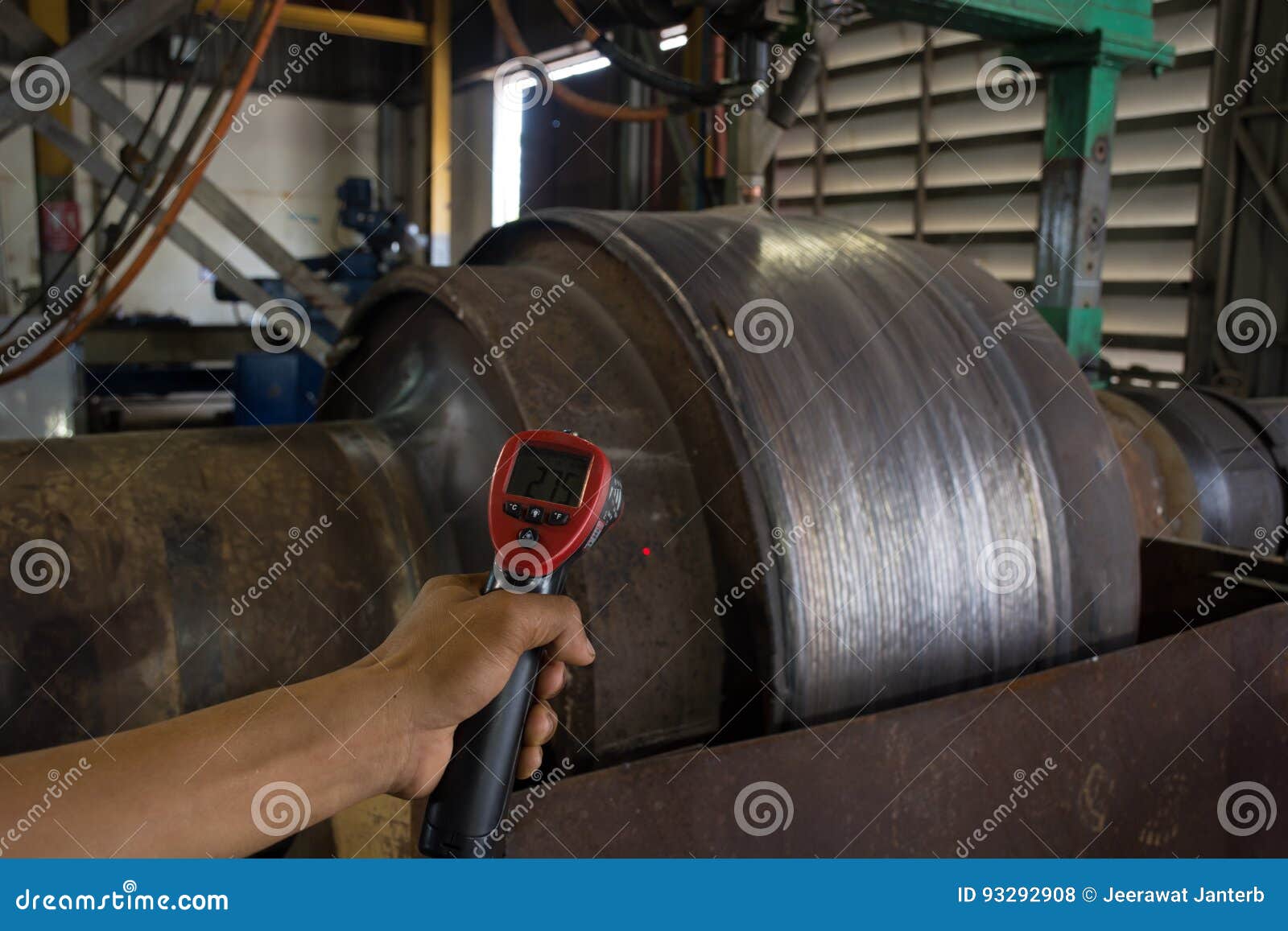Checking Temperature Heat Steel during Welding Stock Photo - Image of ...