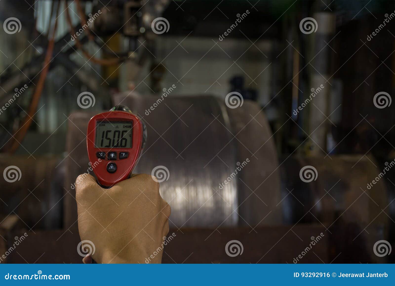 Checking Temperature Heat Steel during Welding Stock Photo - Image of ...