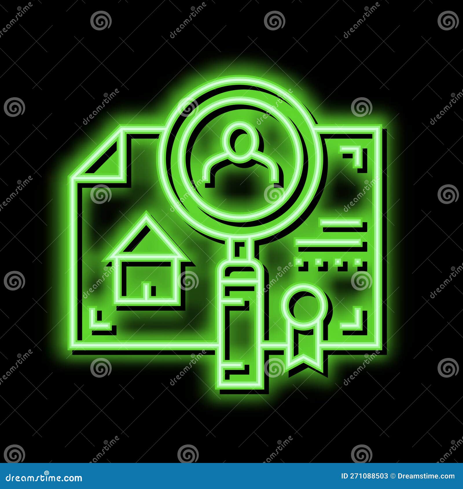 Checking Tenant Recommendations Neon Glow Icon Illustration Stock ...