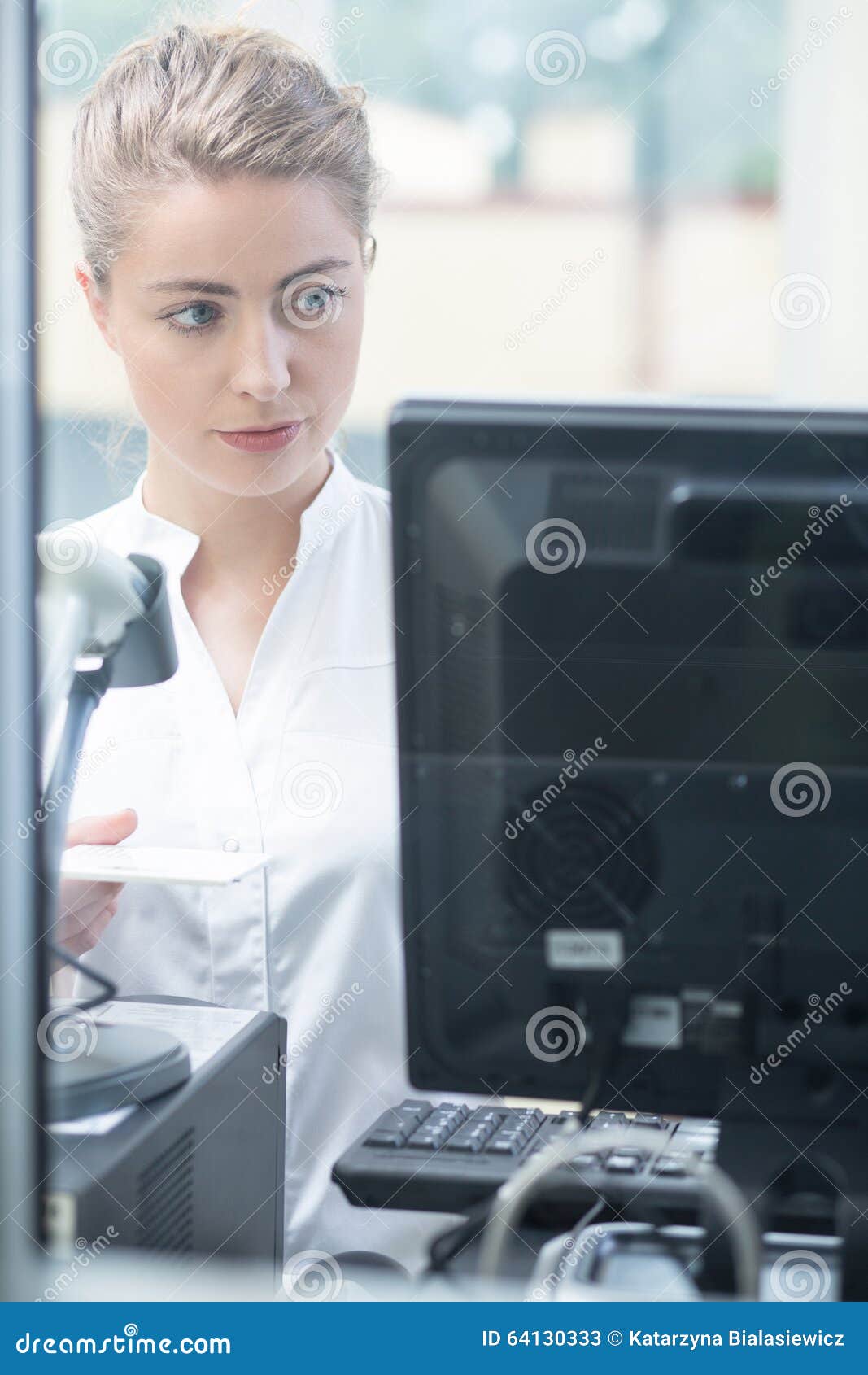 Checking Tests in the Computer Stock Image - Image of occupation ...