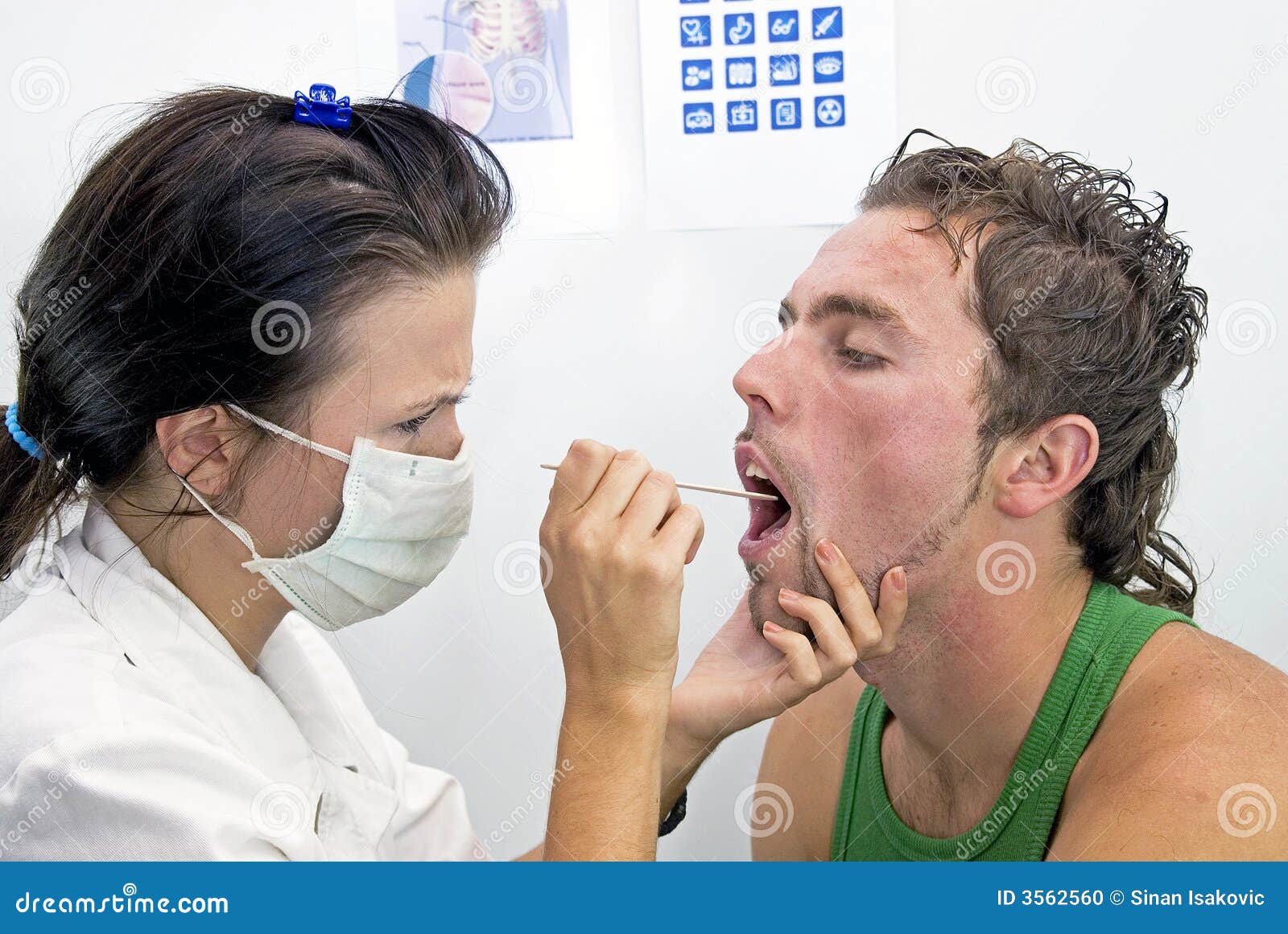 Checking throat stock photo. Image of medicine, hospital - 3562560