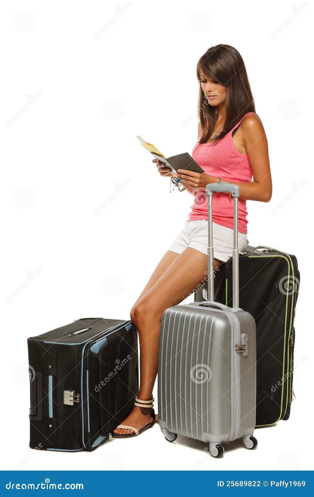 Checking Tickets before Leaving Stock Photo - Image of satisfied ...