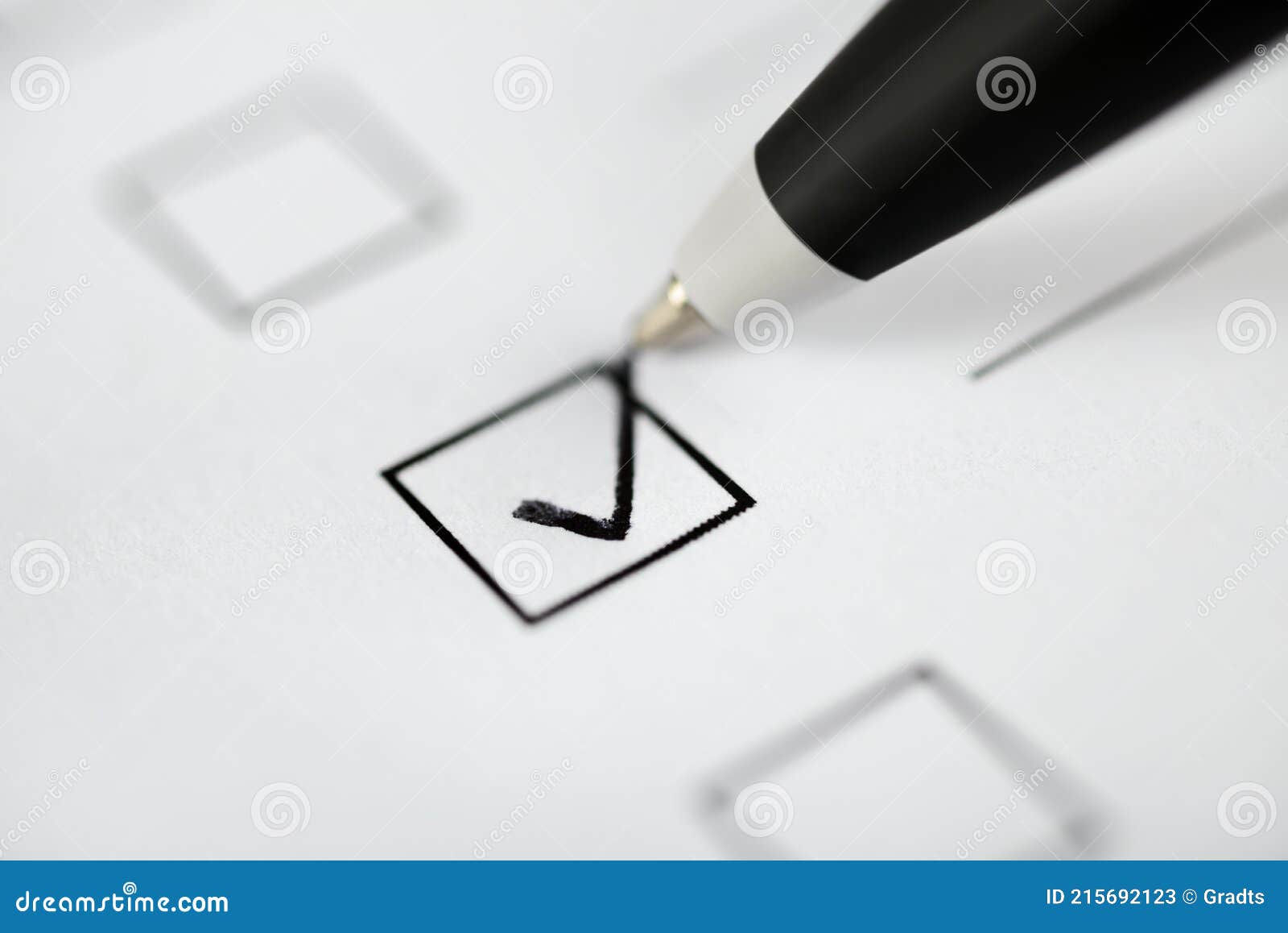 Checking Ticking Marking a Check Mark Box Stock Image - Image of cross ...