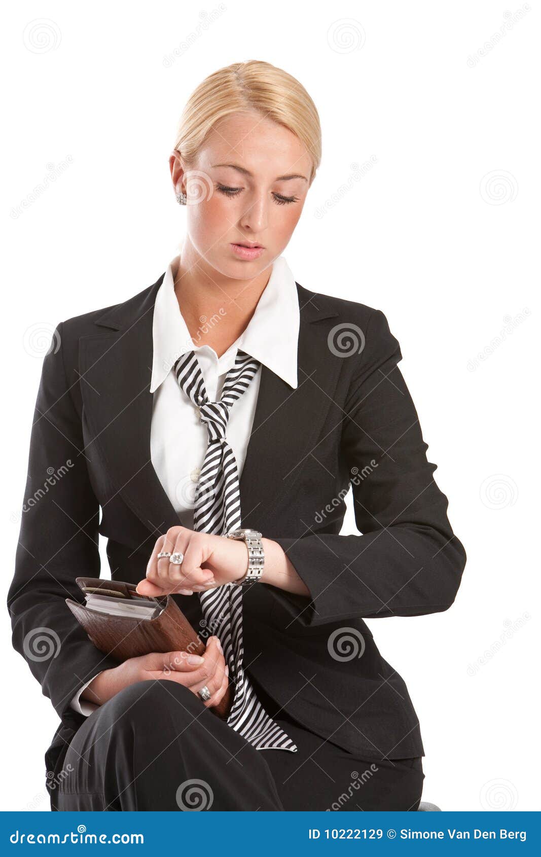 Checking the time stock image. Image of woman, checking - 10222129