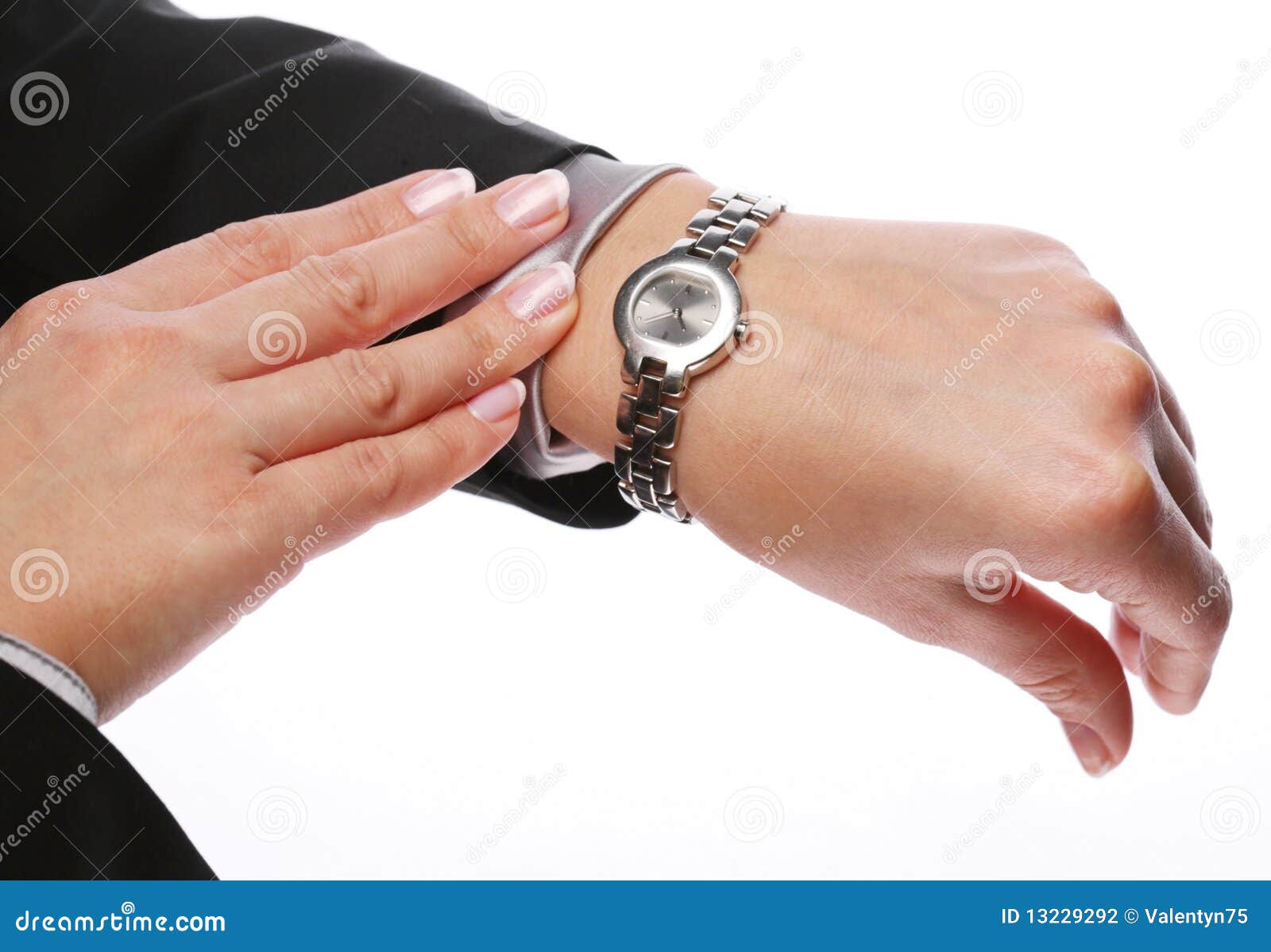 Checking the time 2. stock photo. Image of black, finger - 13229292
