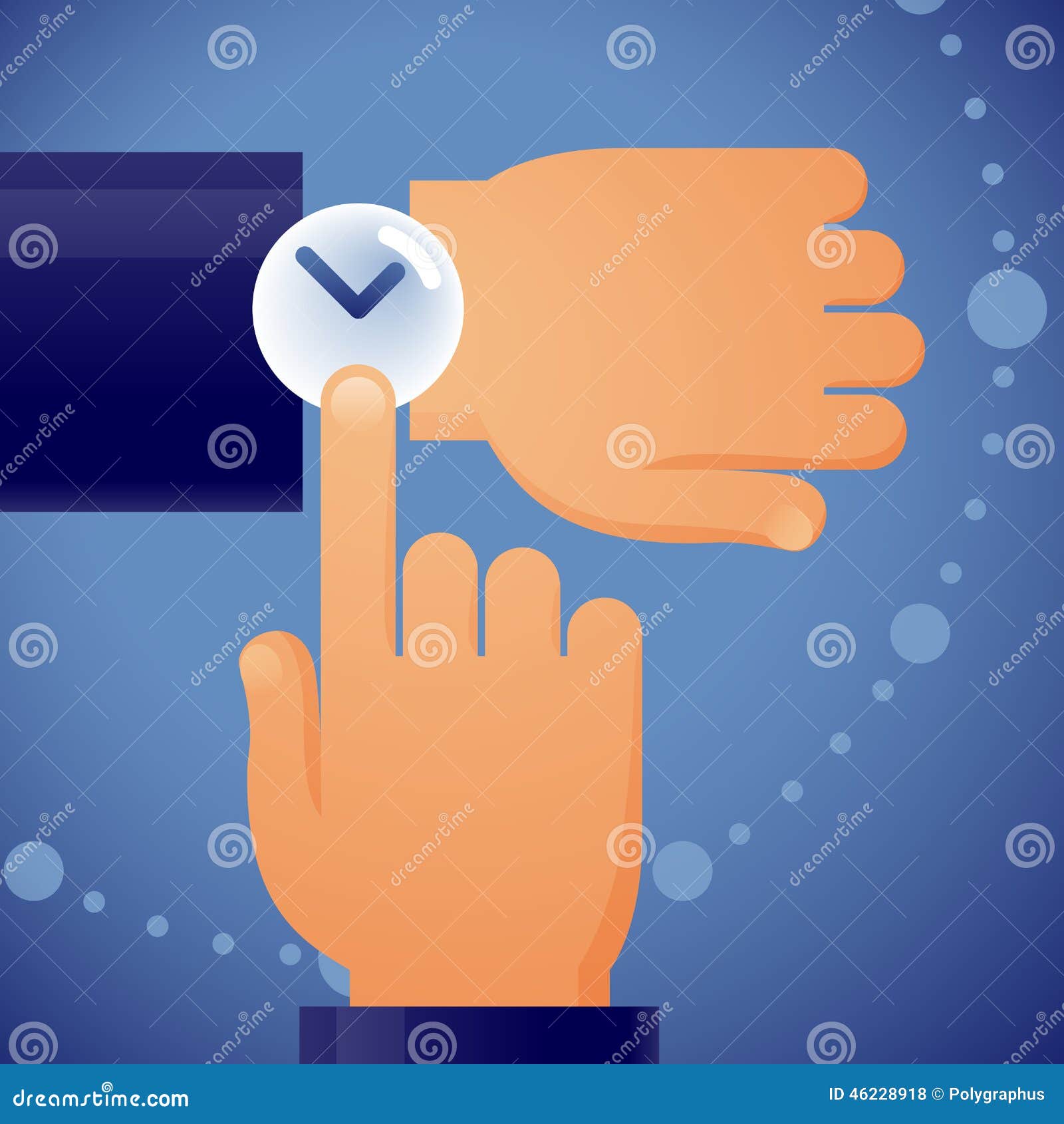 Checking the time stock vector. Illustration of watching - 46228918