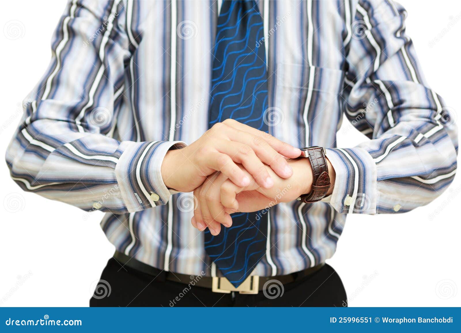 Checking the Time on His Wrist Watch Stock Image - Image of meeting ...