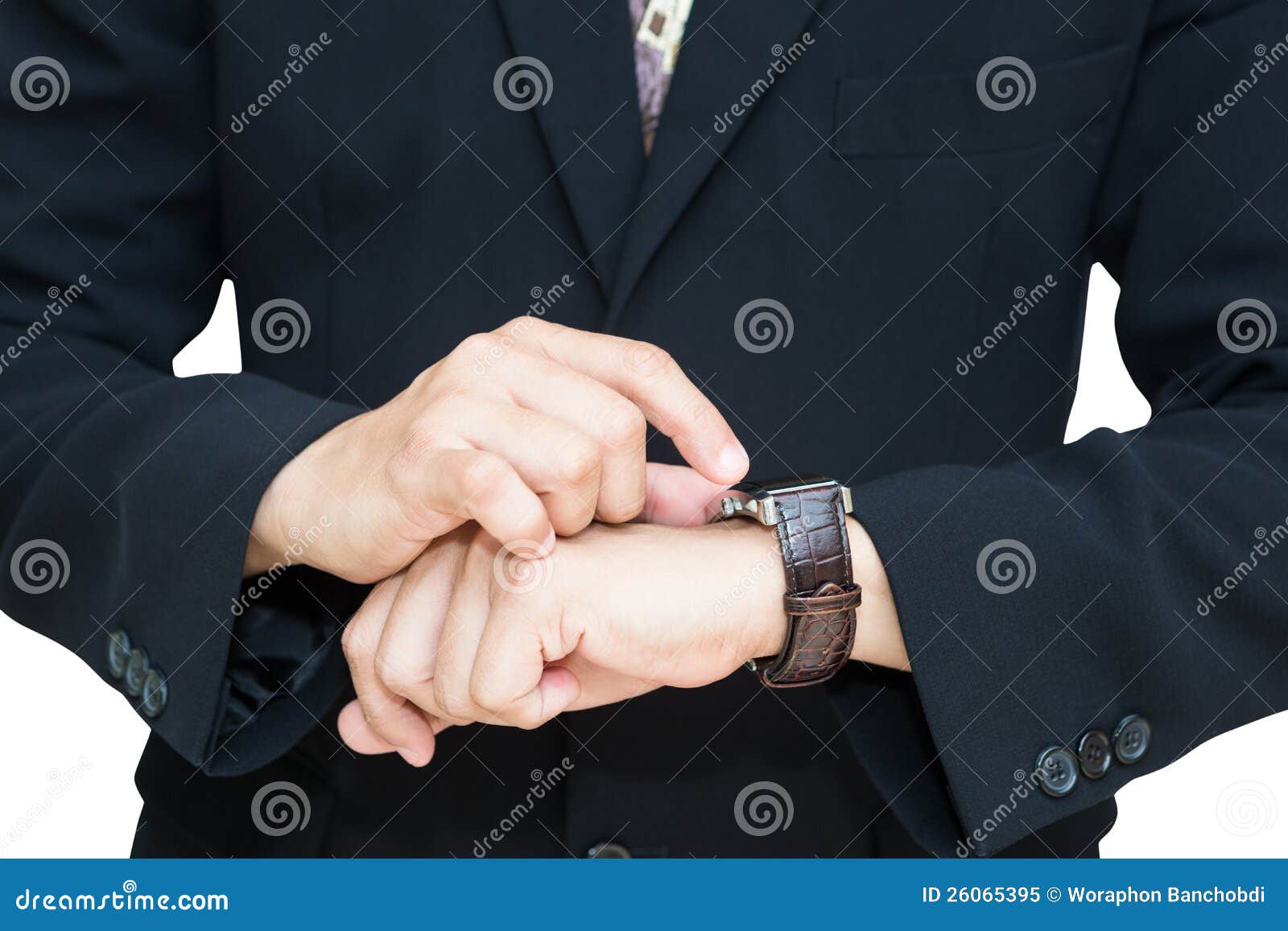 Checking the Time on His Wrist Watch Stock Image - Image of formal ...