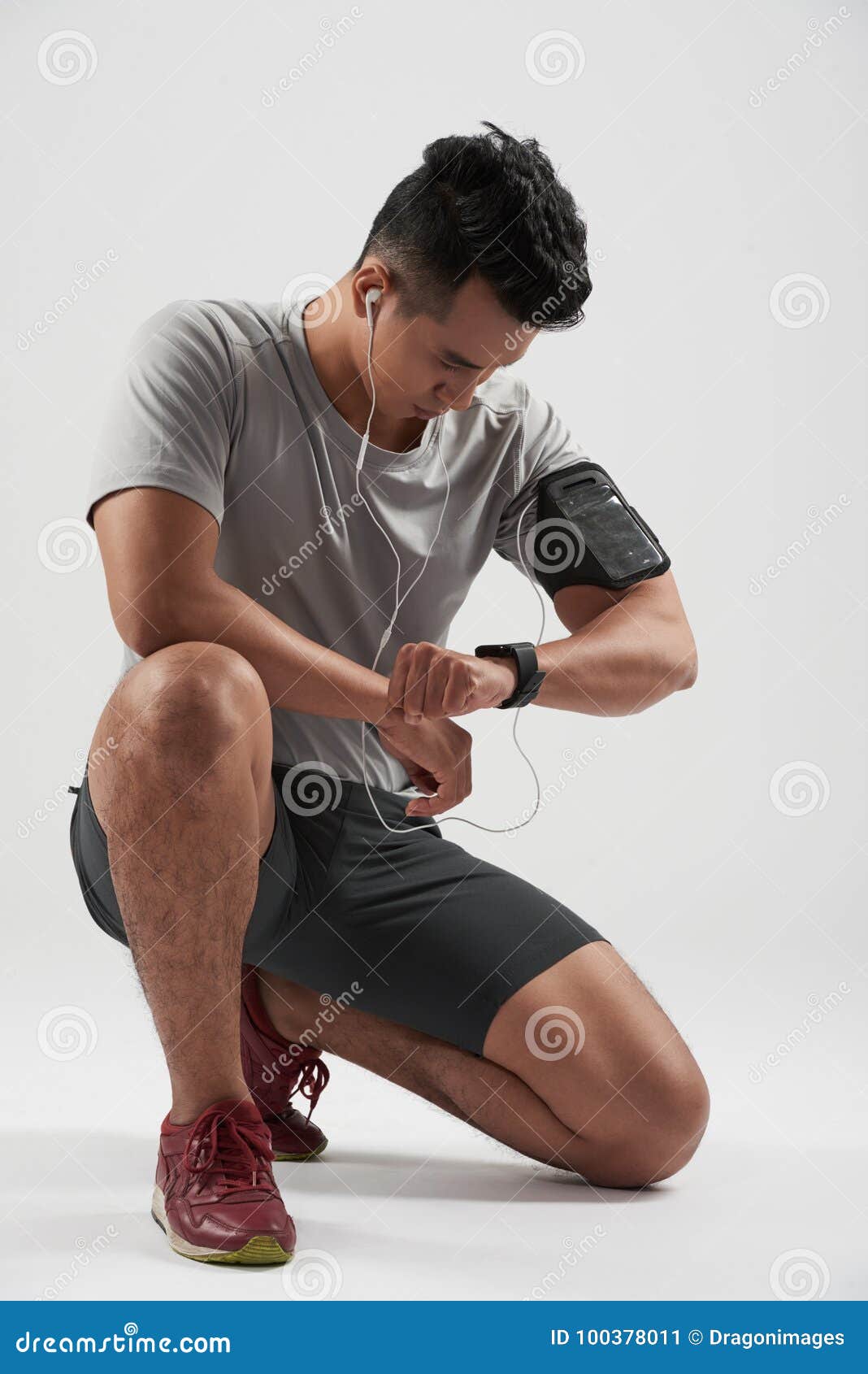 Checking time stock image. Image of sportsman, tracker - 100378011
