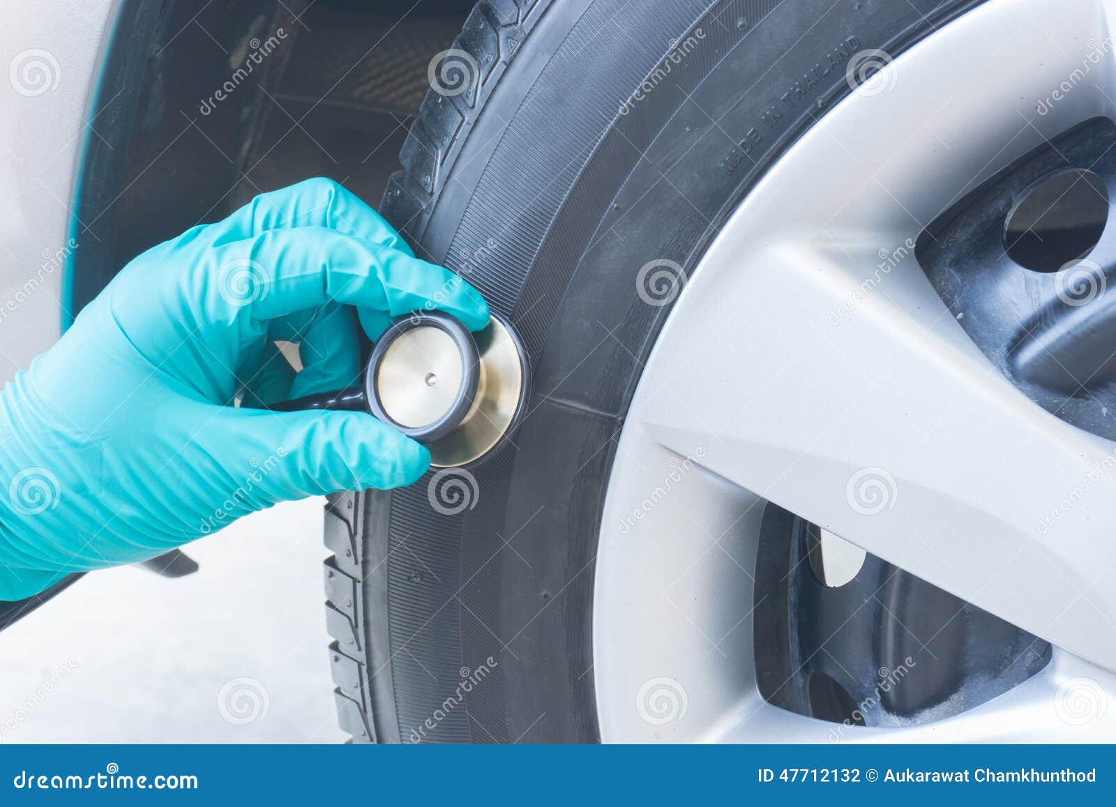 Checking tire stock photo. Image of measurement, green - 47712132