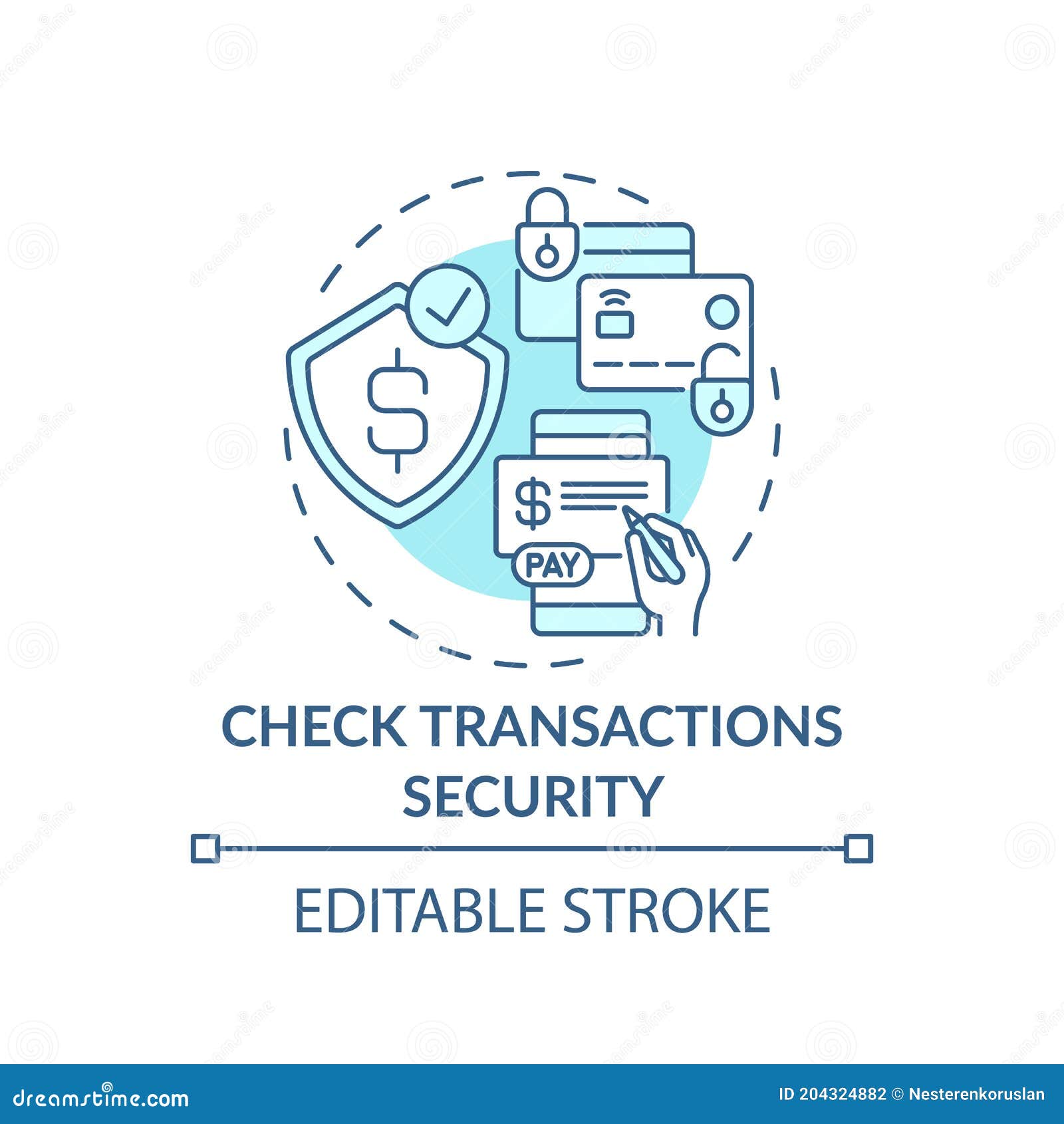 Checking Transactions Security Concept Icon Stock Vector - Illustration ...