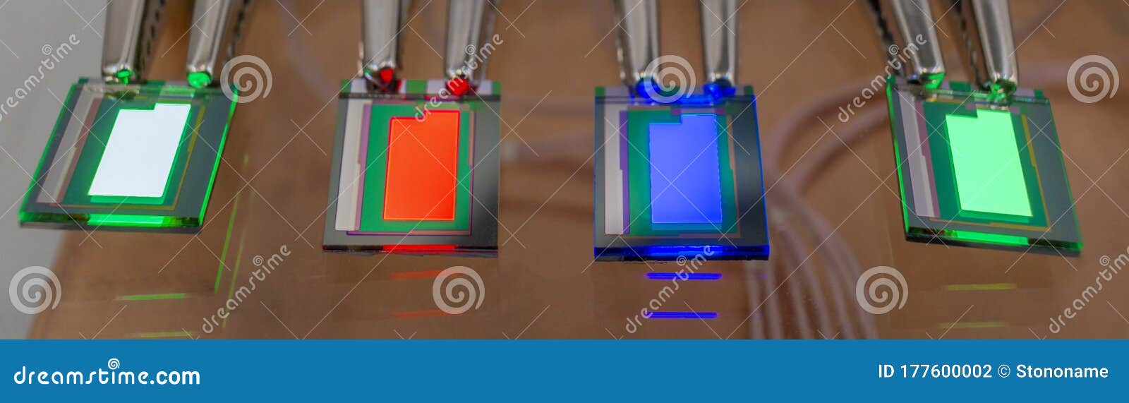 Checking Turn on Small RGB Oled Display on a Probe Station Stock Photo ...