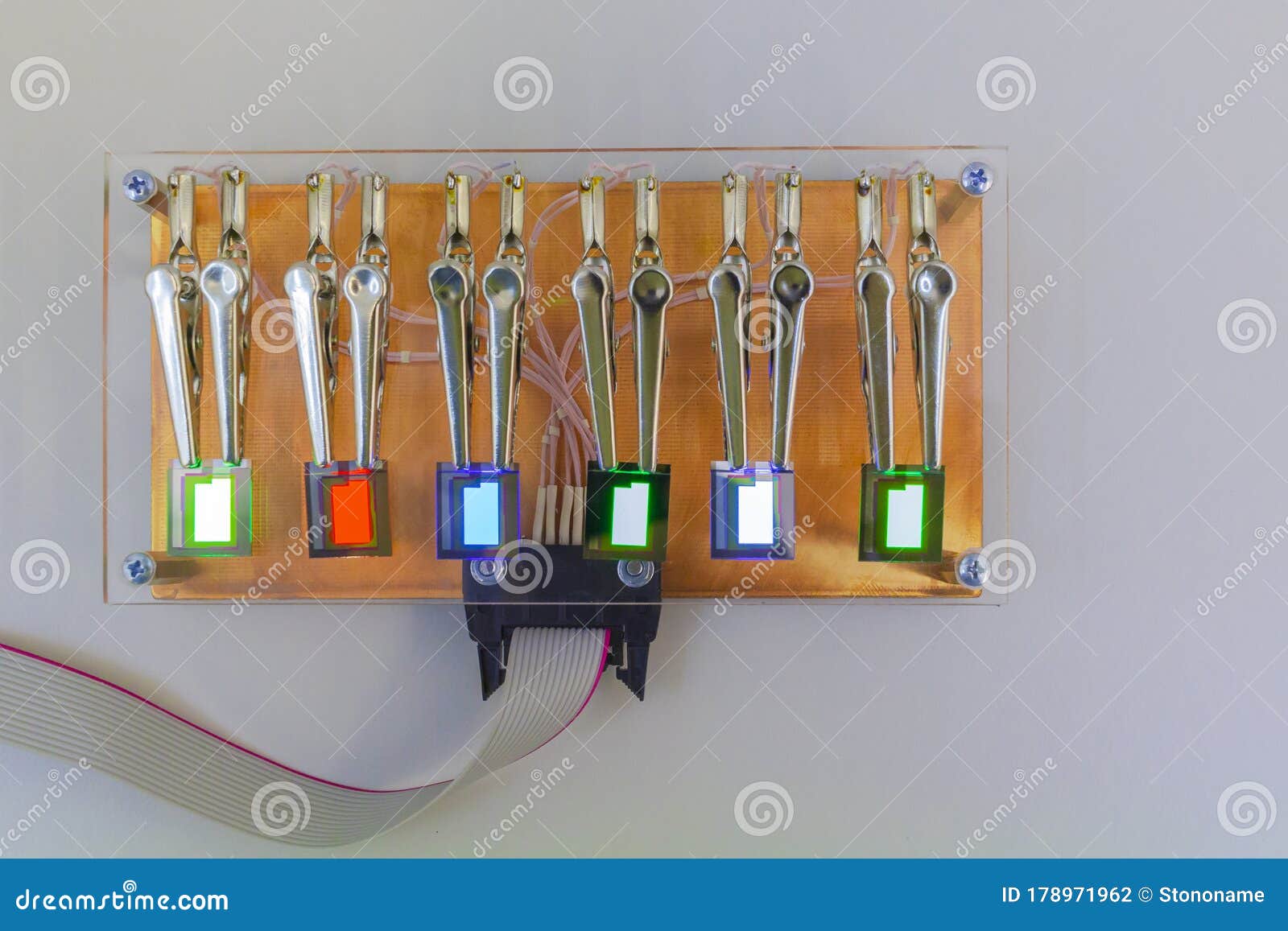 Checking Turn on Small RGB Oled Display on a Probe Station Stock Photo ...
