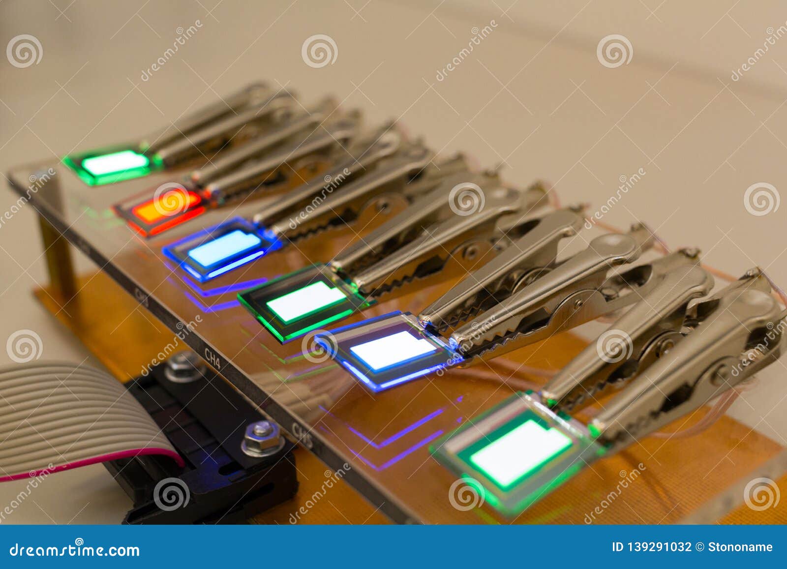 Checking Turn on Small RGB Oled Display on a Probe Station Stock Photo ...