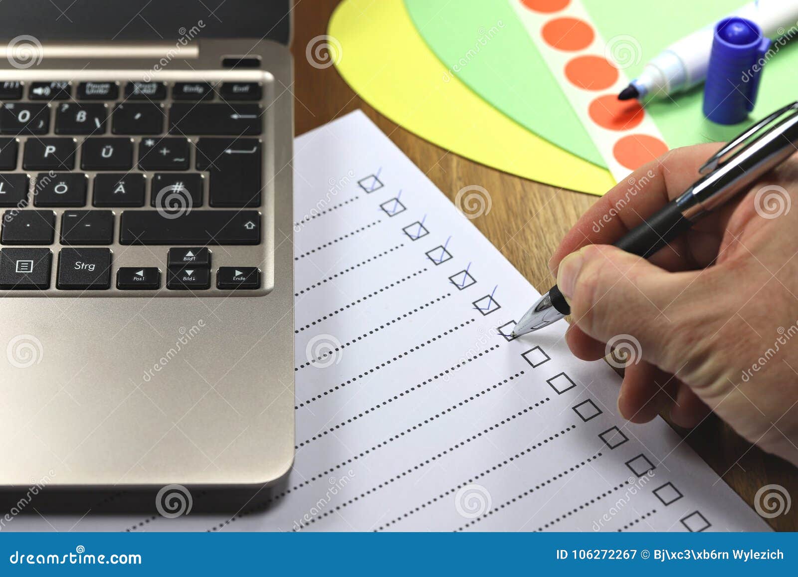 Checklist imagem de stock. Imagem de sucesso, qualidade - 106272267