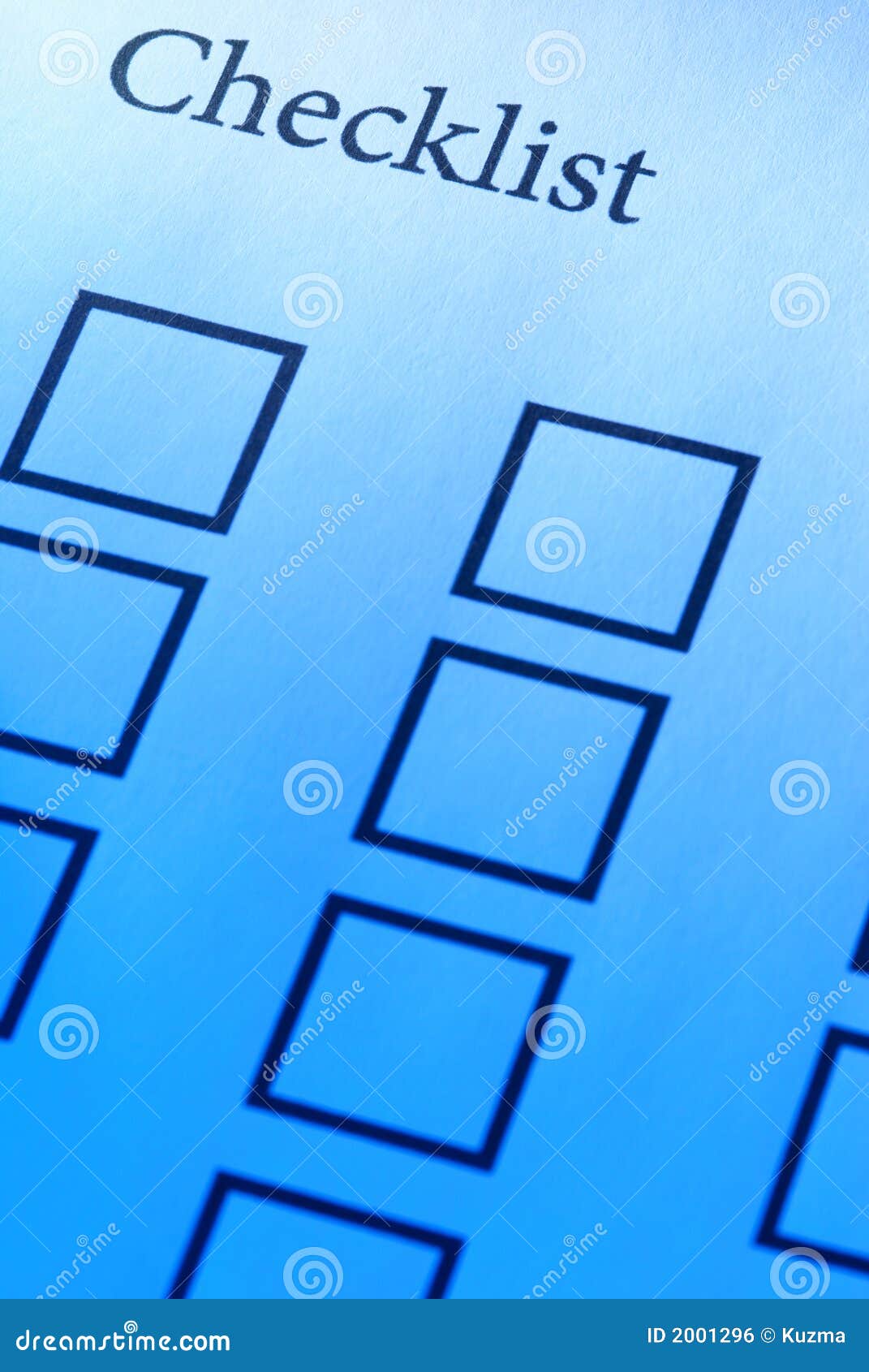Checklist stock photo. Image of list, squares, note, paper - 2001296