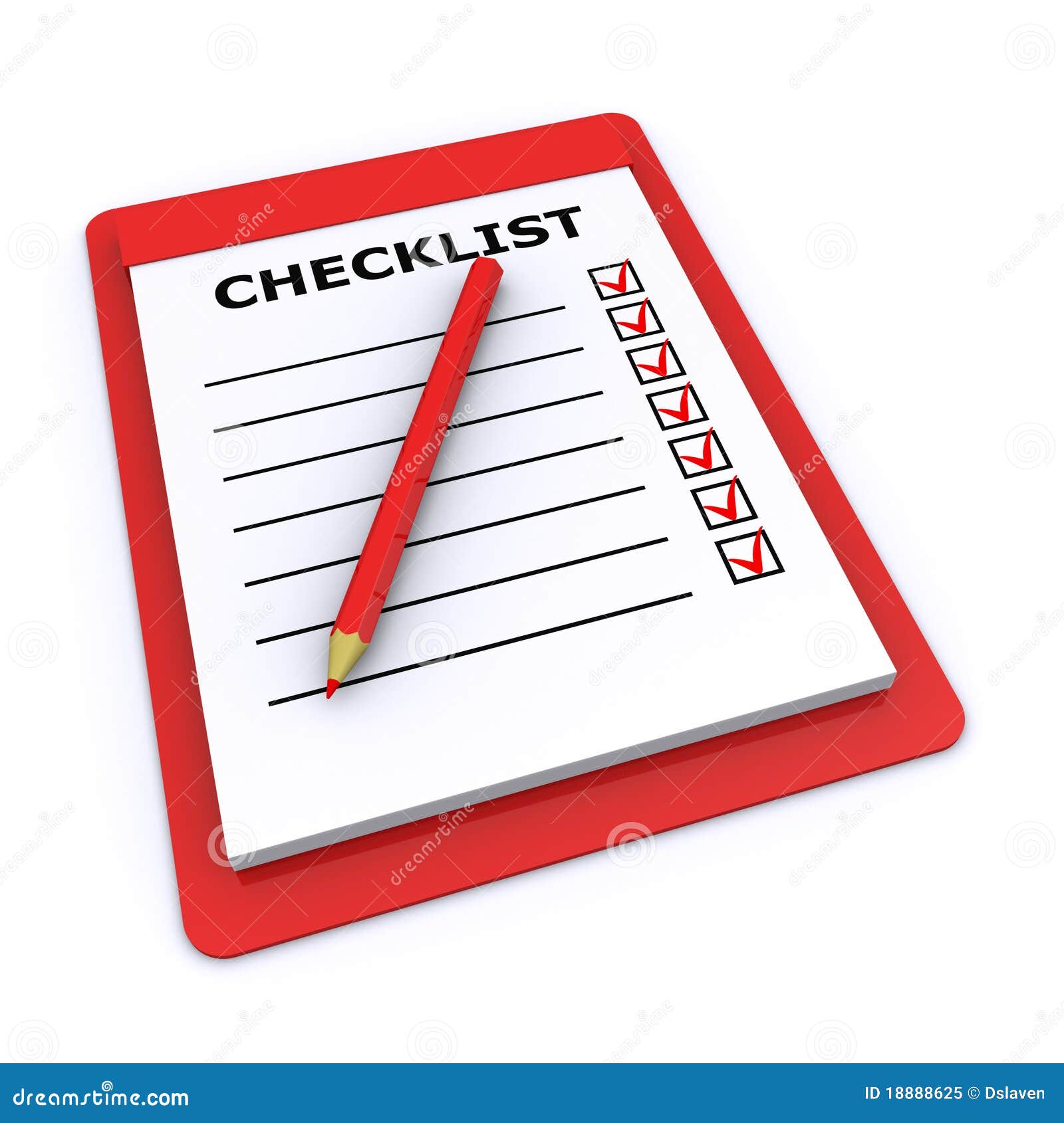 Checklist 3d stock illustration. Illustration of success - 18888625