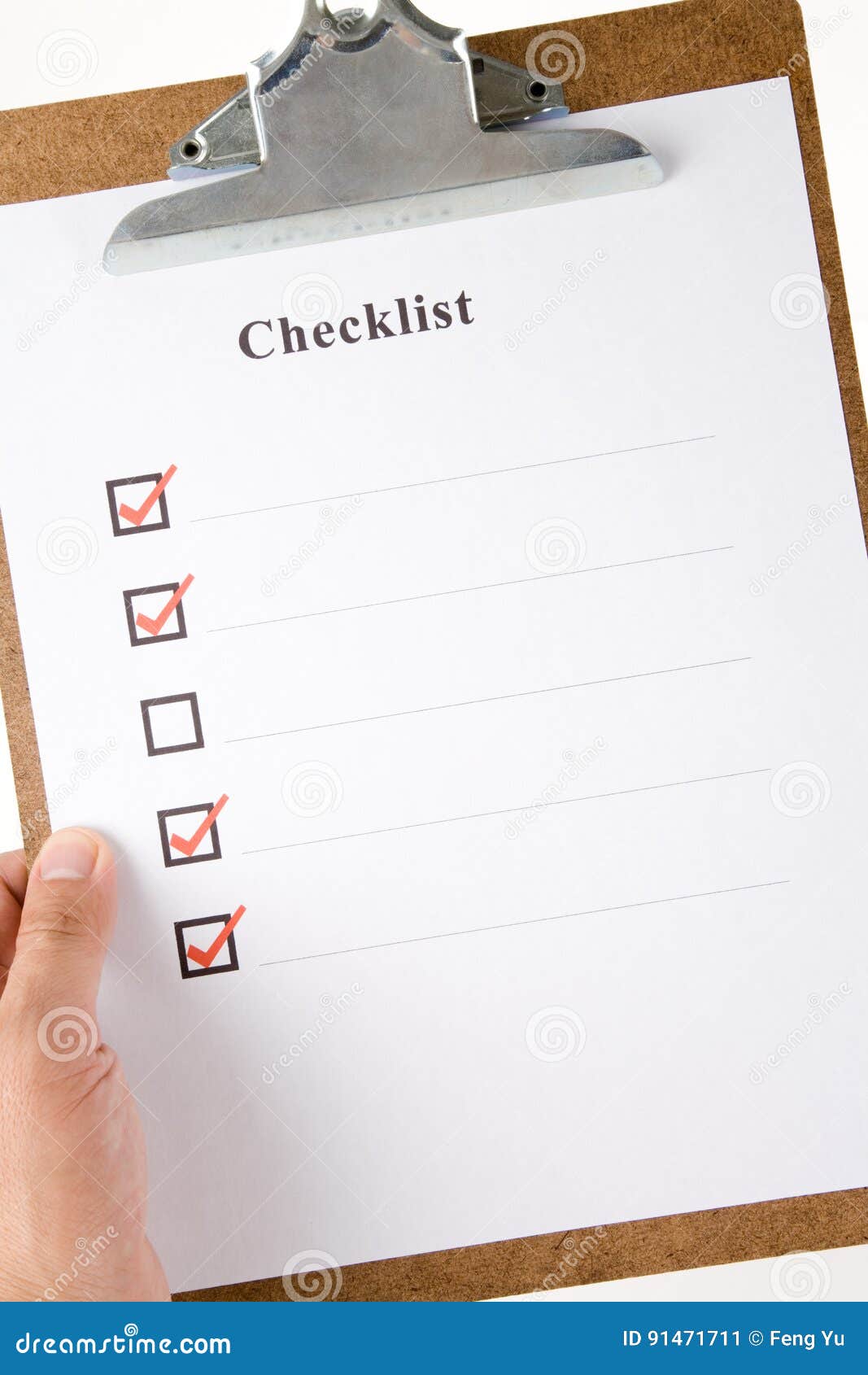 Checklist imagen de archivo. Imagen de lista, blanco - 91471711