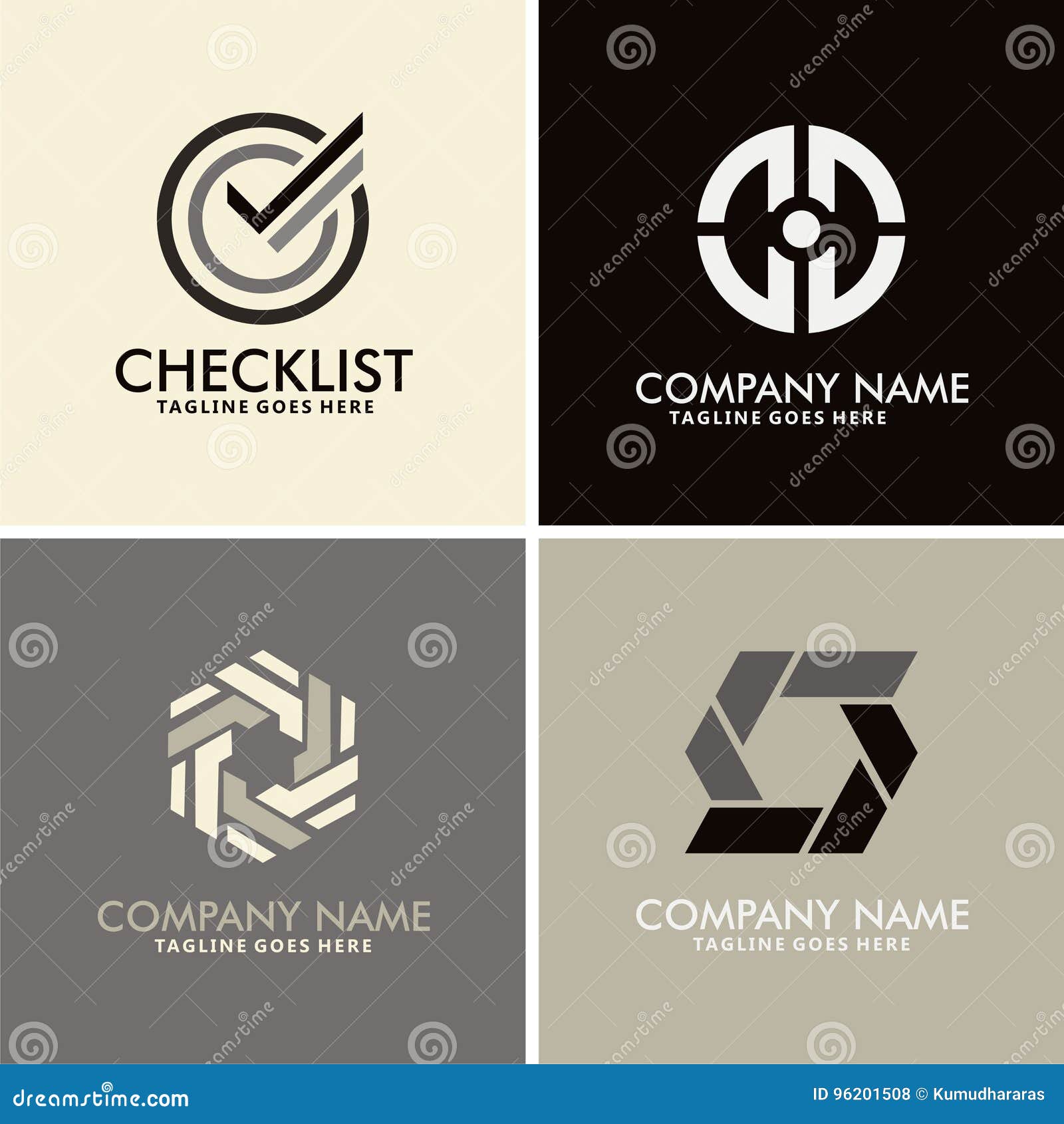 Checklist Abstract Circle Logos Stock Vector - Illustration of ...
