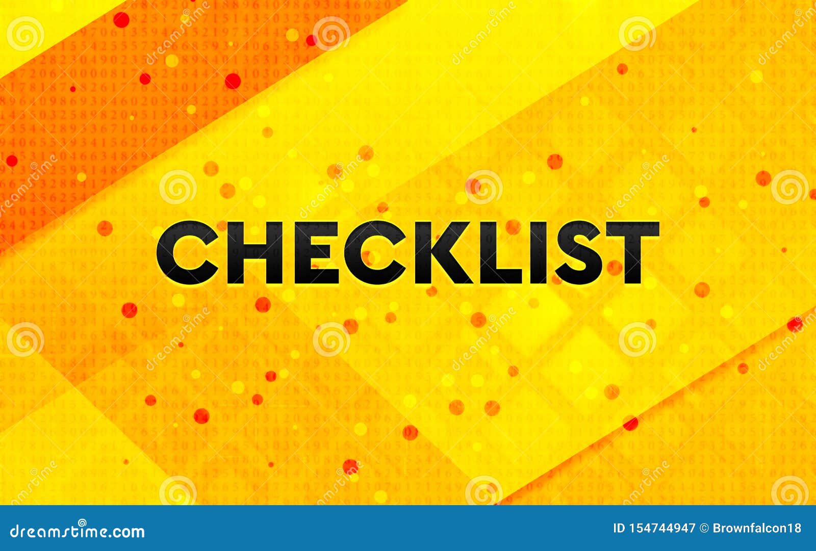 Checklist Abstract Digital Banner Yellow Background Stock Illustration ...