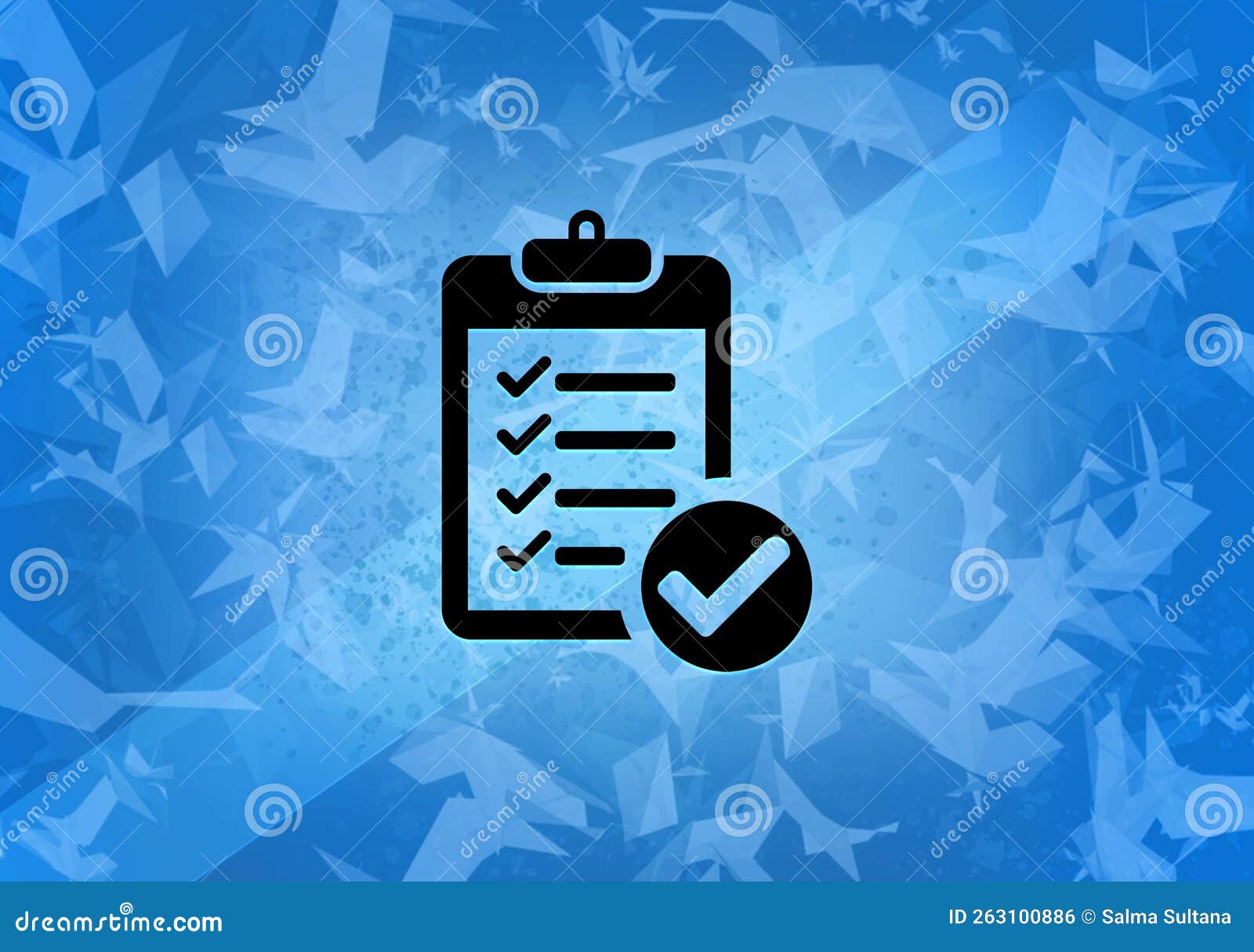 Checklist Aesthetic Abstract Icon on Blue Background Stock Illustration ...