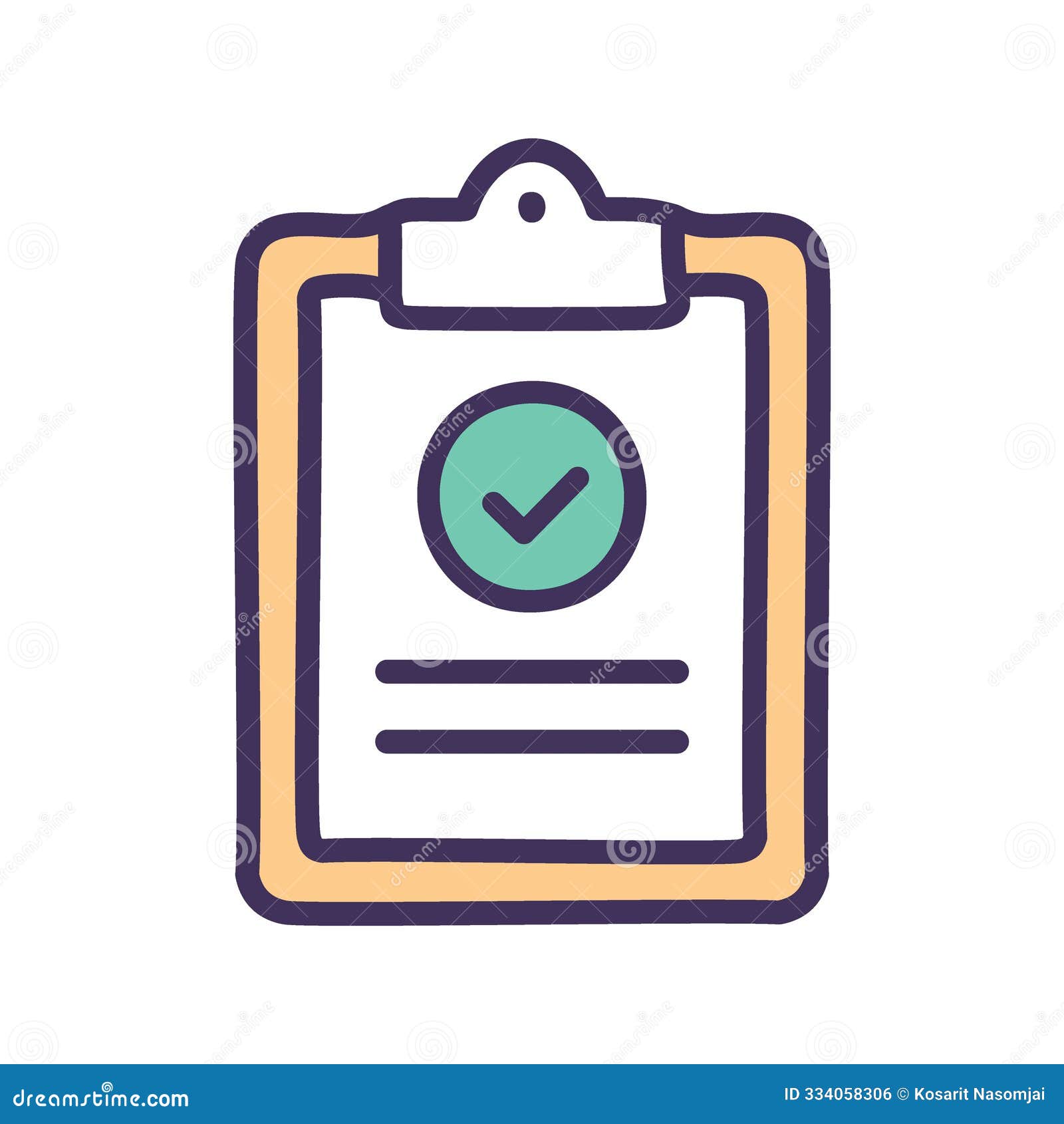 Checklist With Approved Check Mark Icon Showing Completion Stock Image ...