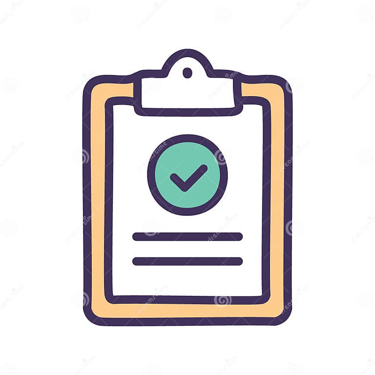 Checklist approved. stock vector. Illustration of orange - 334058306