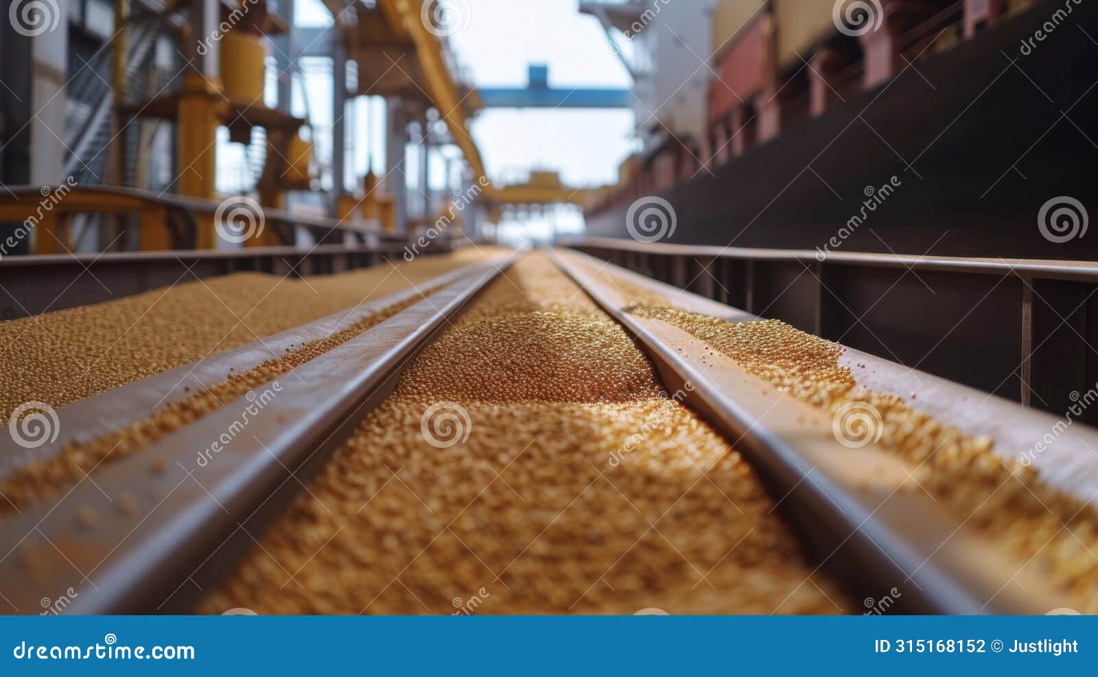 Grain Cargo Fully Loaded In The Bulk Carrier Ship Royalty-Free Stock ...