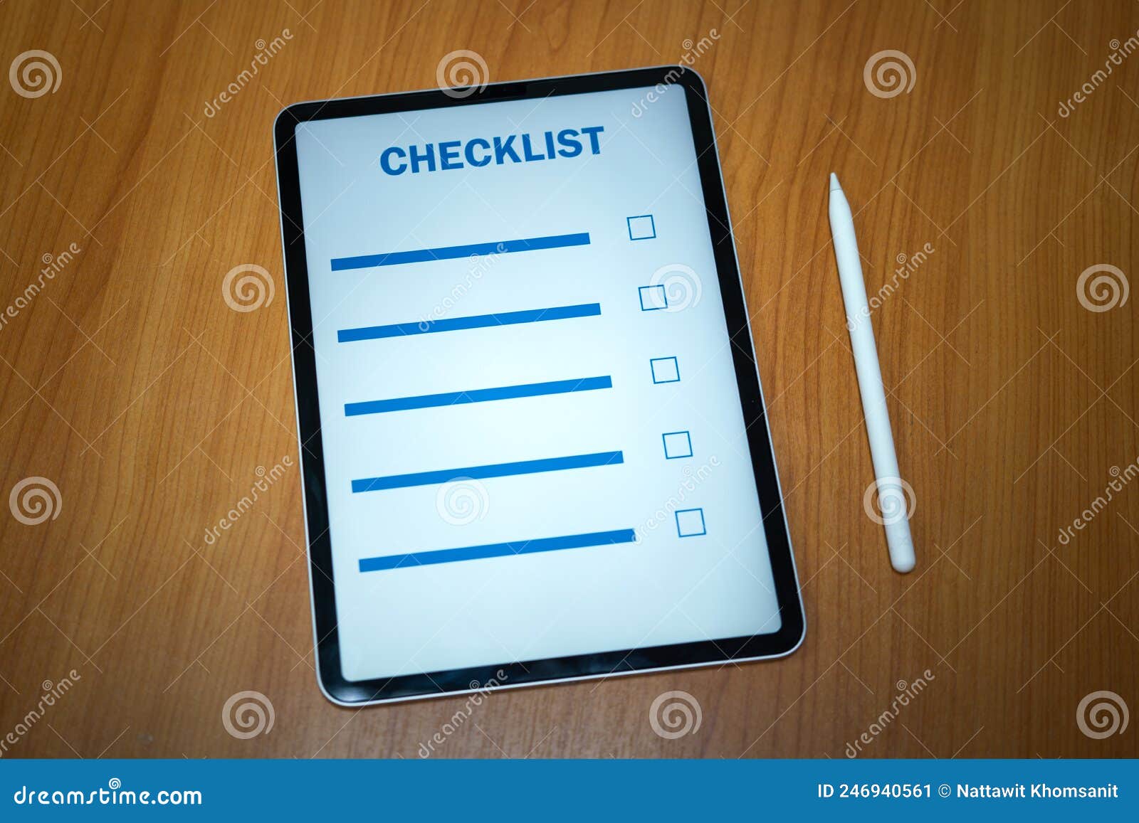 A Checklist Blank Form Which in Tablet - Paperless Document Working ...