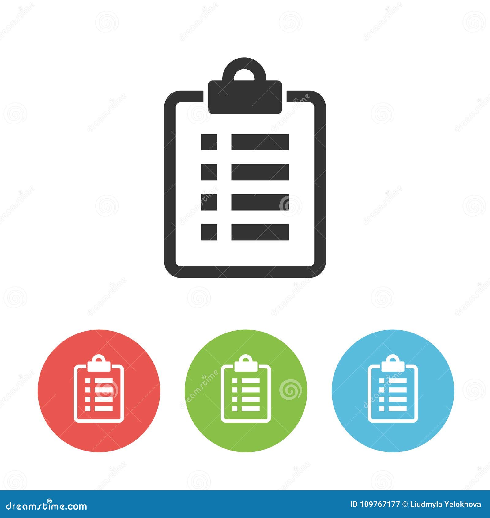 Checklist board flat icon stock illustration. Illustration of button ...